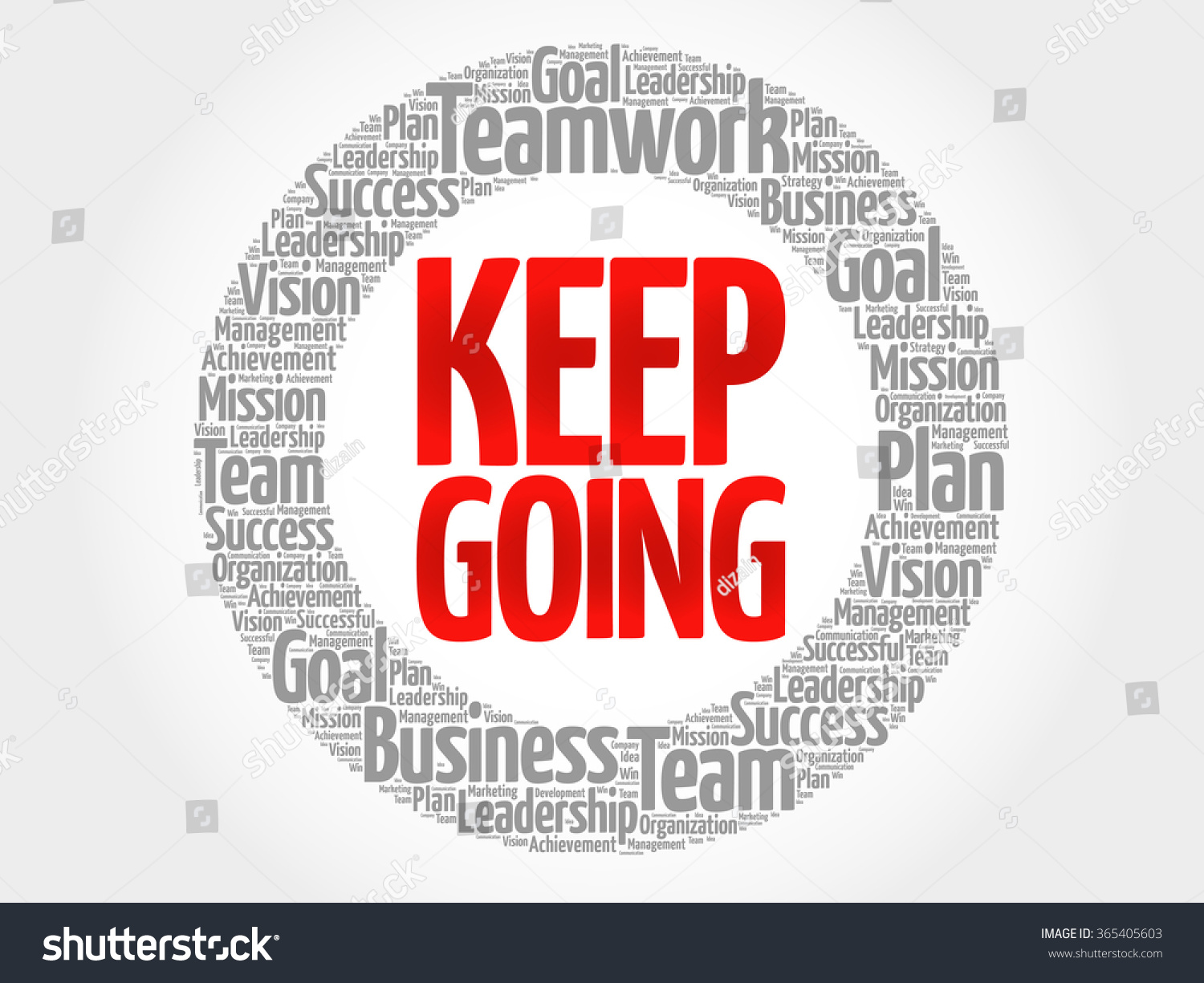 Keep Going Circle Word Cloud Business Stock Vector (Royalty Free ...