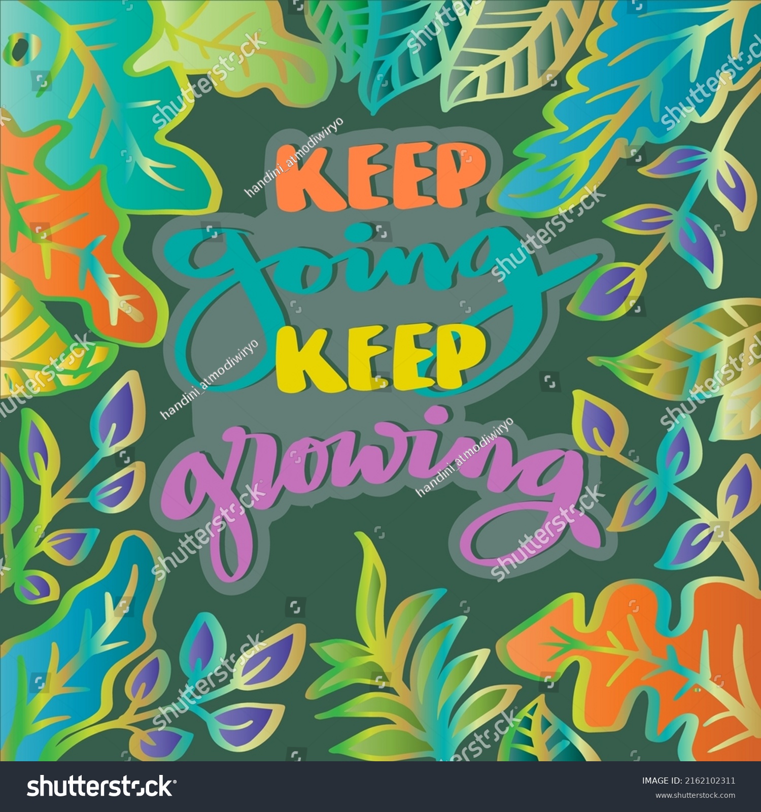 Keep Going Keep Growing Poster Quotes Stock Vector (Royalty Free ...