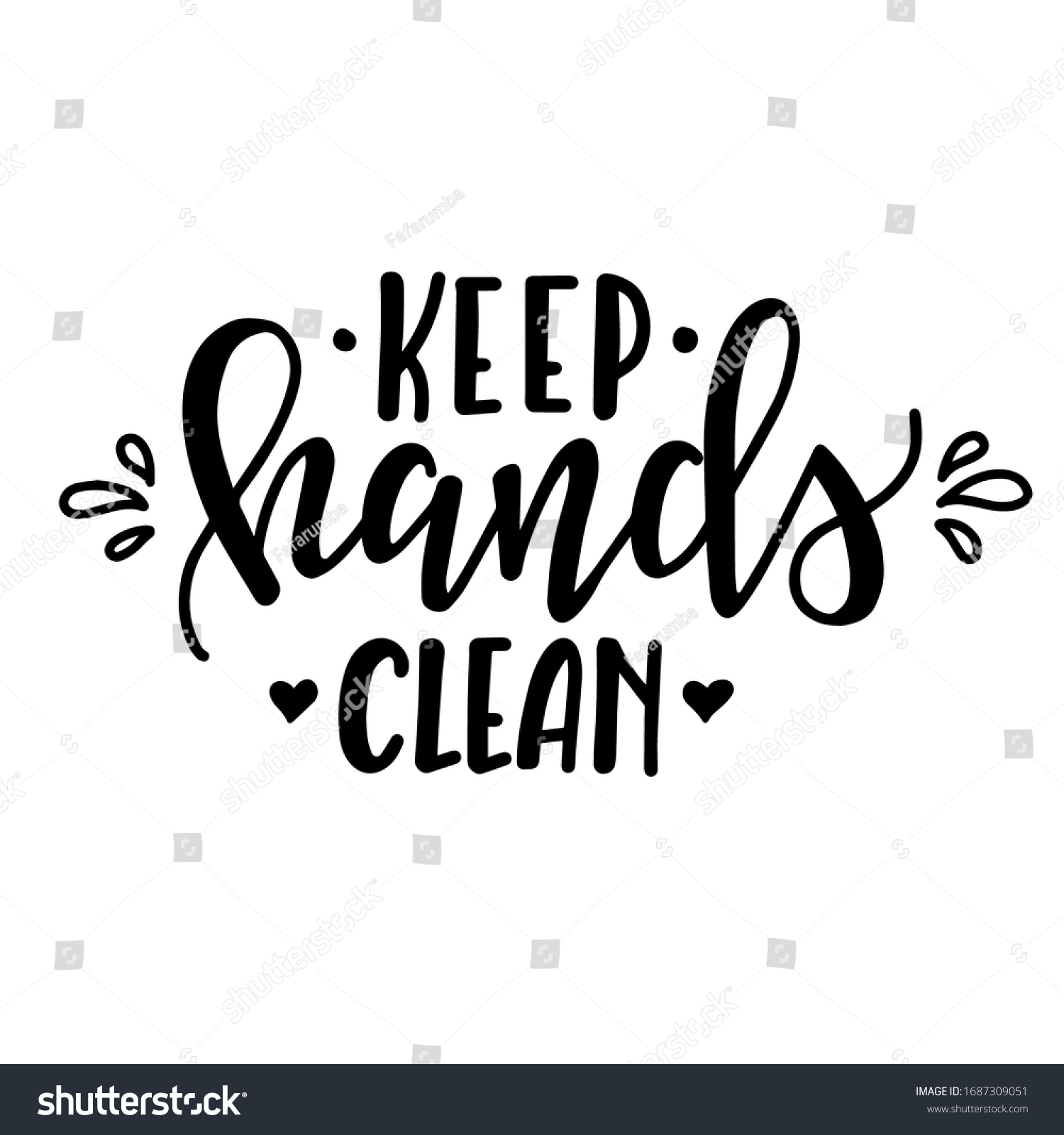 Keep Hands Clean Conceptual Handwritten Phrase Stock Vector (Royalty ...