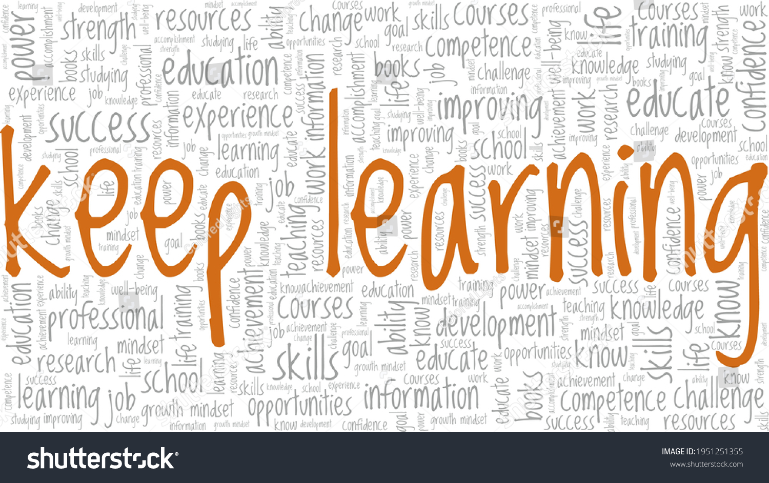 Keep Learning Vector Illustration Word Cloud Stock Vector (Royalty Free ...