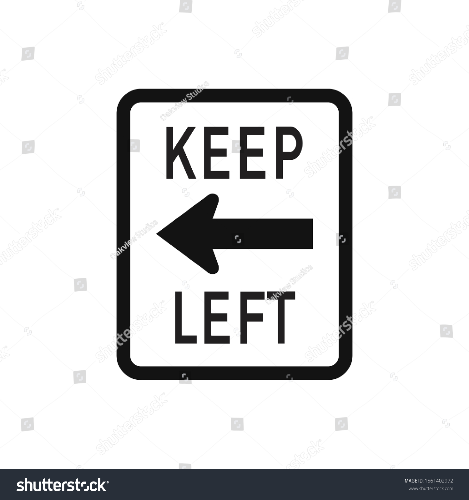 Keep Left Road Sign Vector Illustration Stock Vector (Royalty Free ...