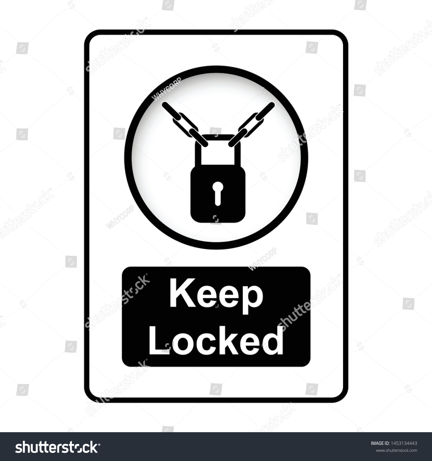 Keep Locked Symbol Sign Vector Stock Vector (Royalty Free) 1453134443 ...