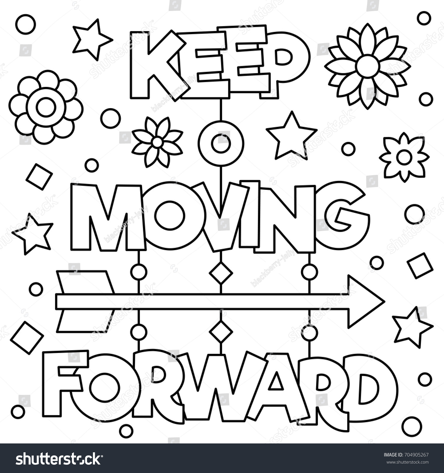 Vektor Stok Keep Moving Forward Coloring Page Vector (Tanpa Royalti ...