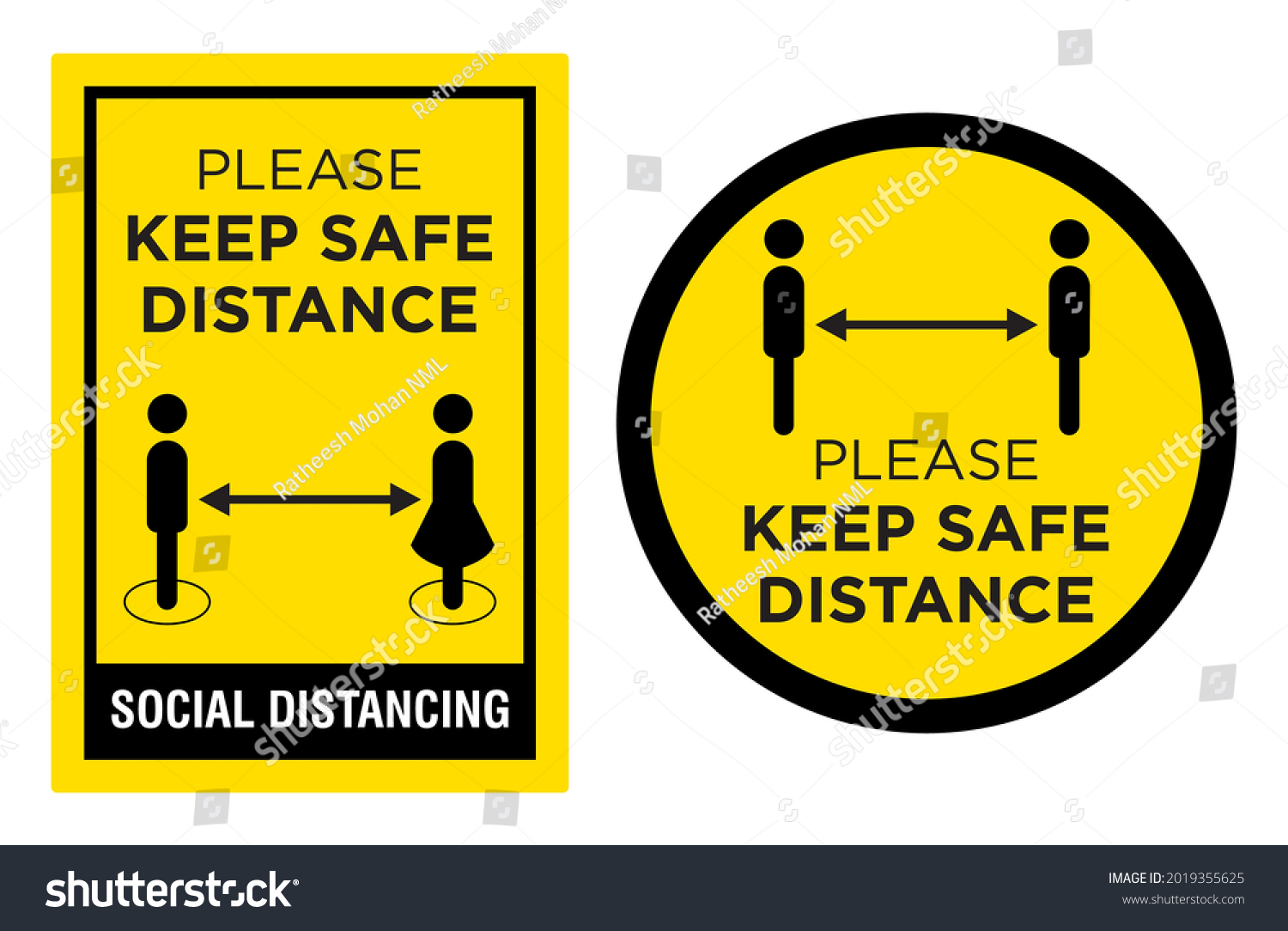 Keep Safe Distance Vector Sign Artwork Stock Vector (Royalty Free ...