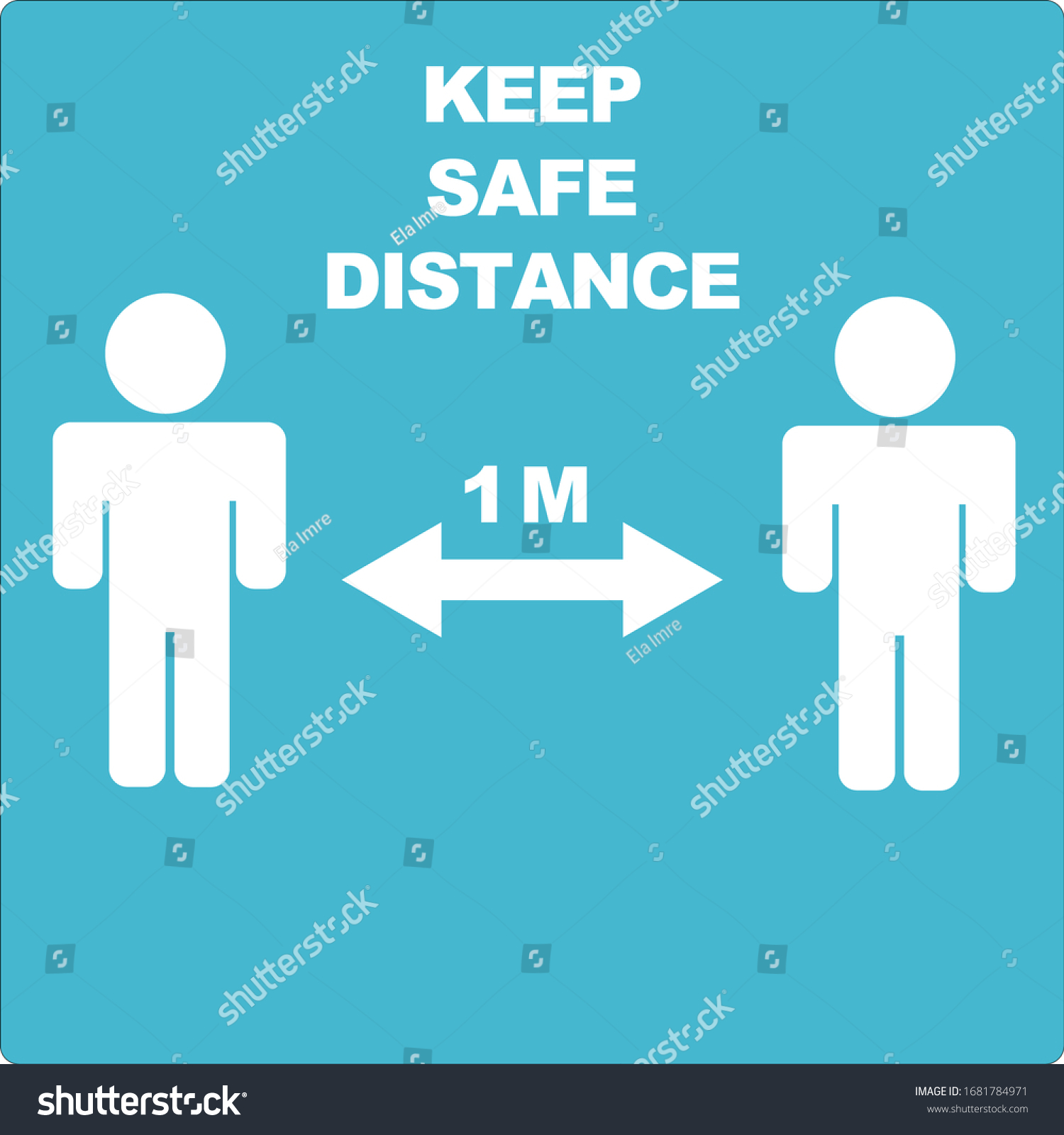 Keep Safe Distance Warning Sign Stock Vector (Royalty Free) 1681784971 ...