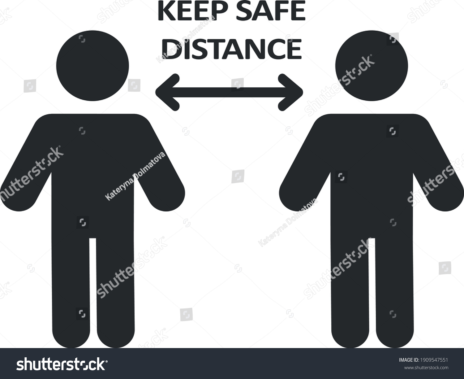 Keep Safe Social Distance 2m Vector Stock Vector (Royalty Free ...
