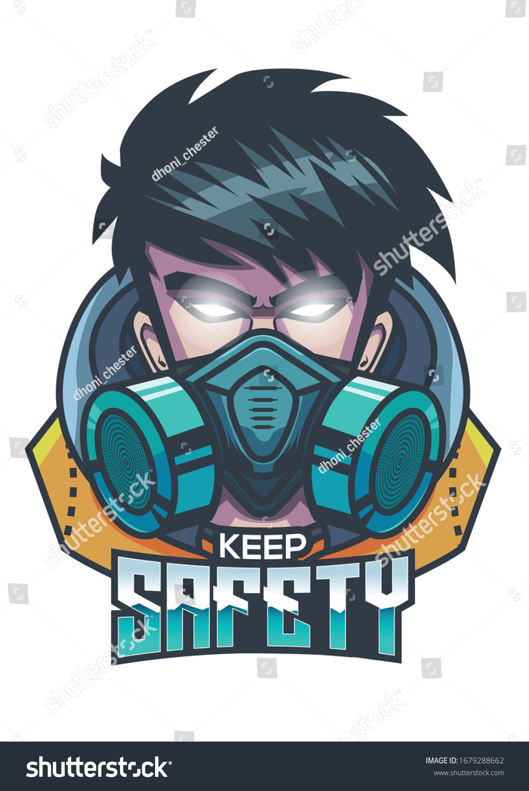 Vektor Stok Keep Safety Esport Logo Vector File (Tanpa Royalti ...