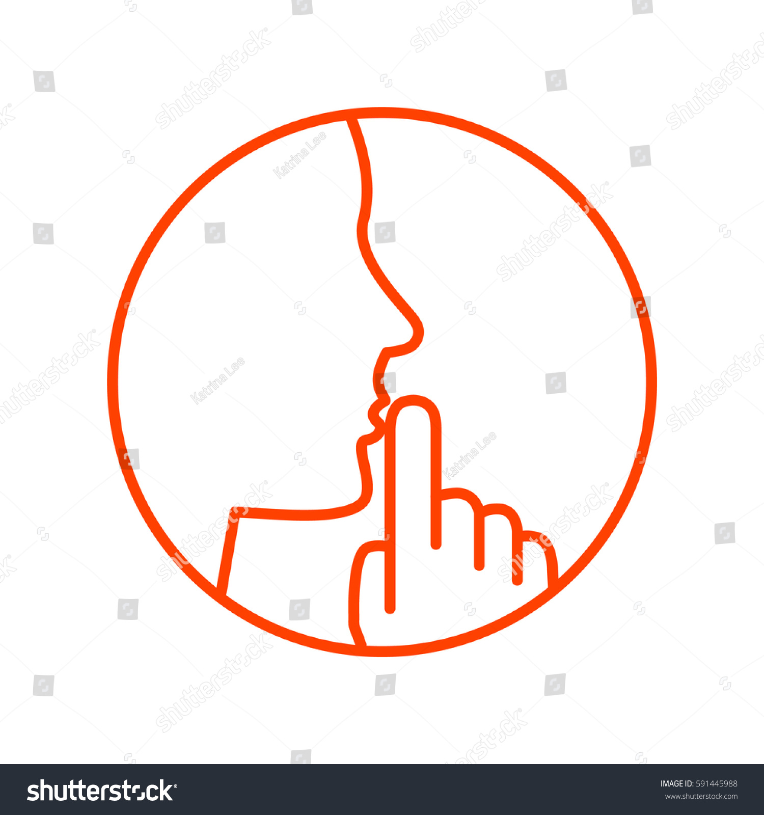 Keep Silence Icon Stock Vector (Royalty Free) 591445988 | Shutterstock