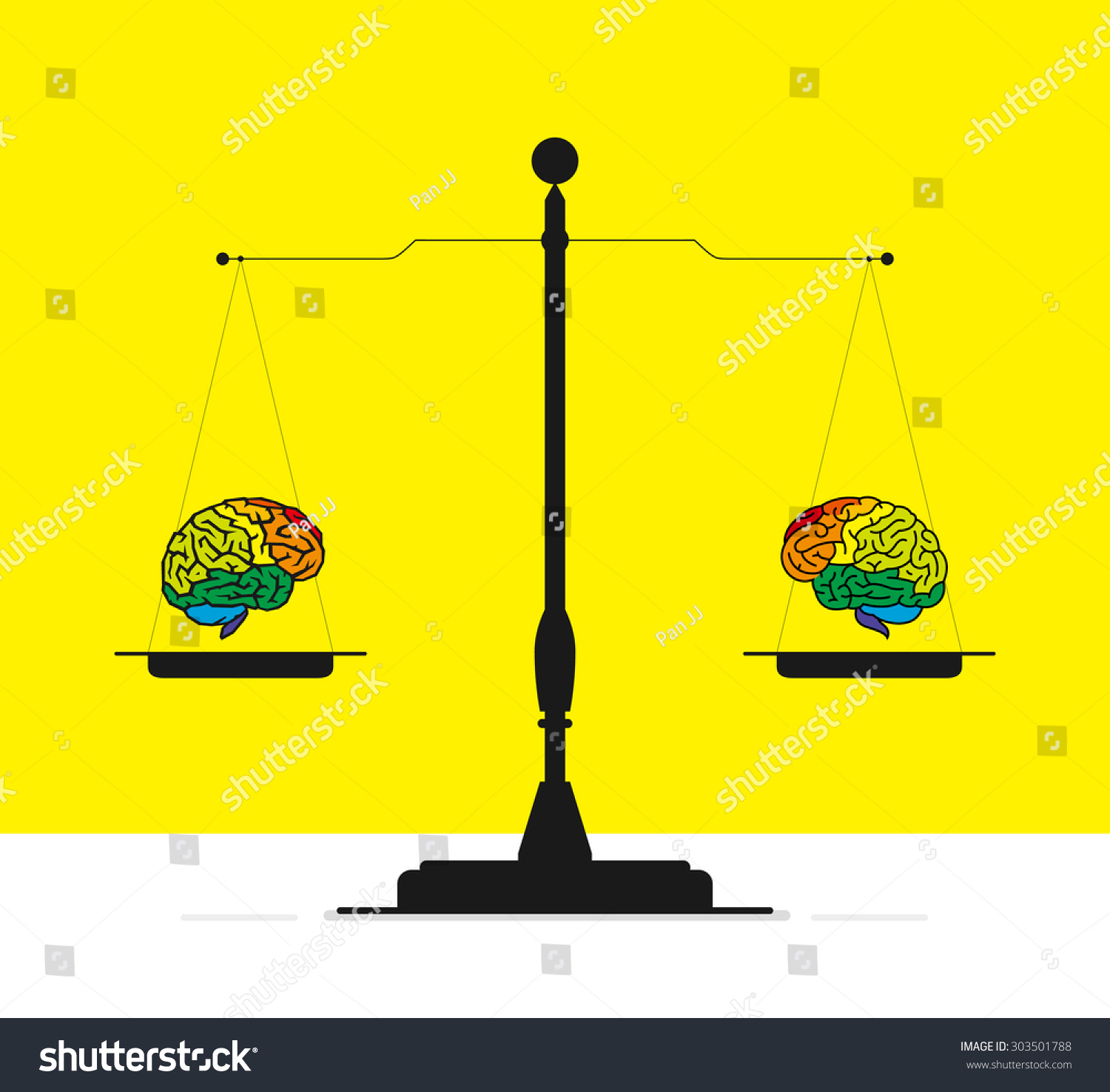 Keep Balance Between Left Brain Right Stock Vector (Royalty Free ...