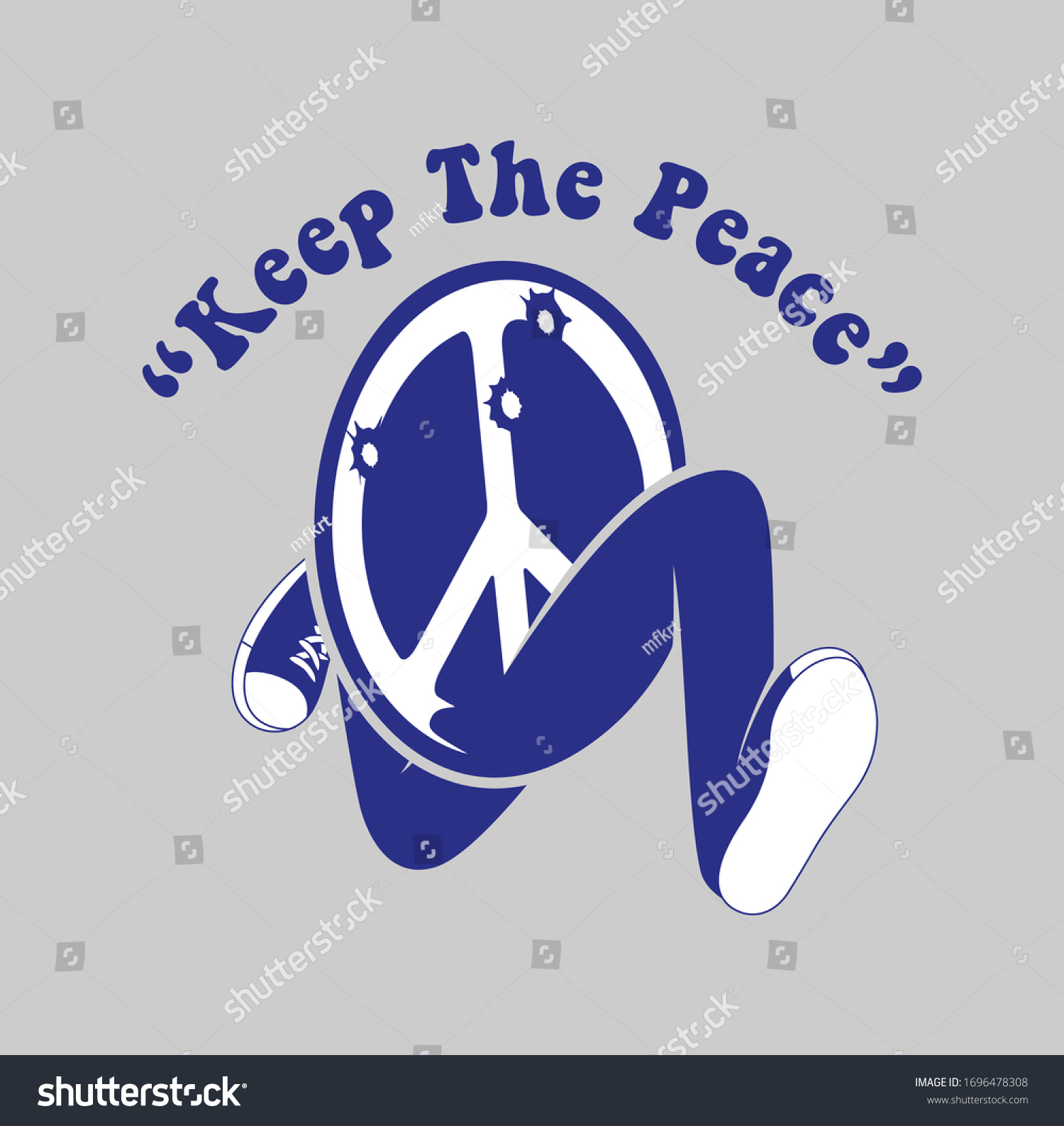 Keep Peace Vector Illustration Run Stock Vector (Royalty Free) 1696478308