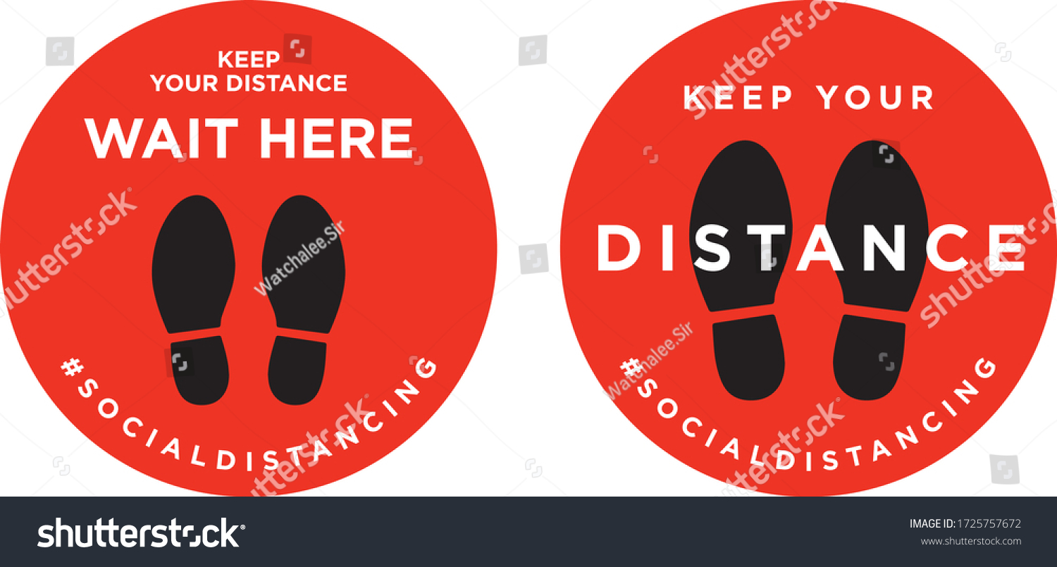 Keep Your Distance Signage Icon: vetor stock (livre de direitos ...