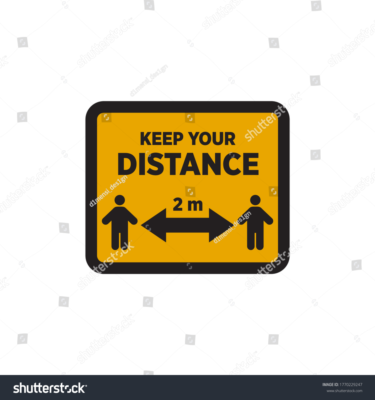 Keep Your Distance Sticker Logo Design Stock Vector (Royalty Free ...