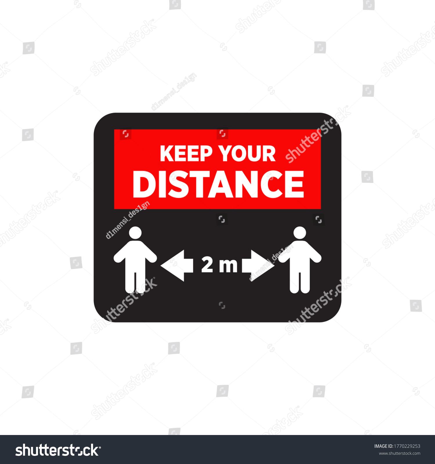 Keep Your Distance Sticker Logo Design Stock Vector (Royalty Free ...