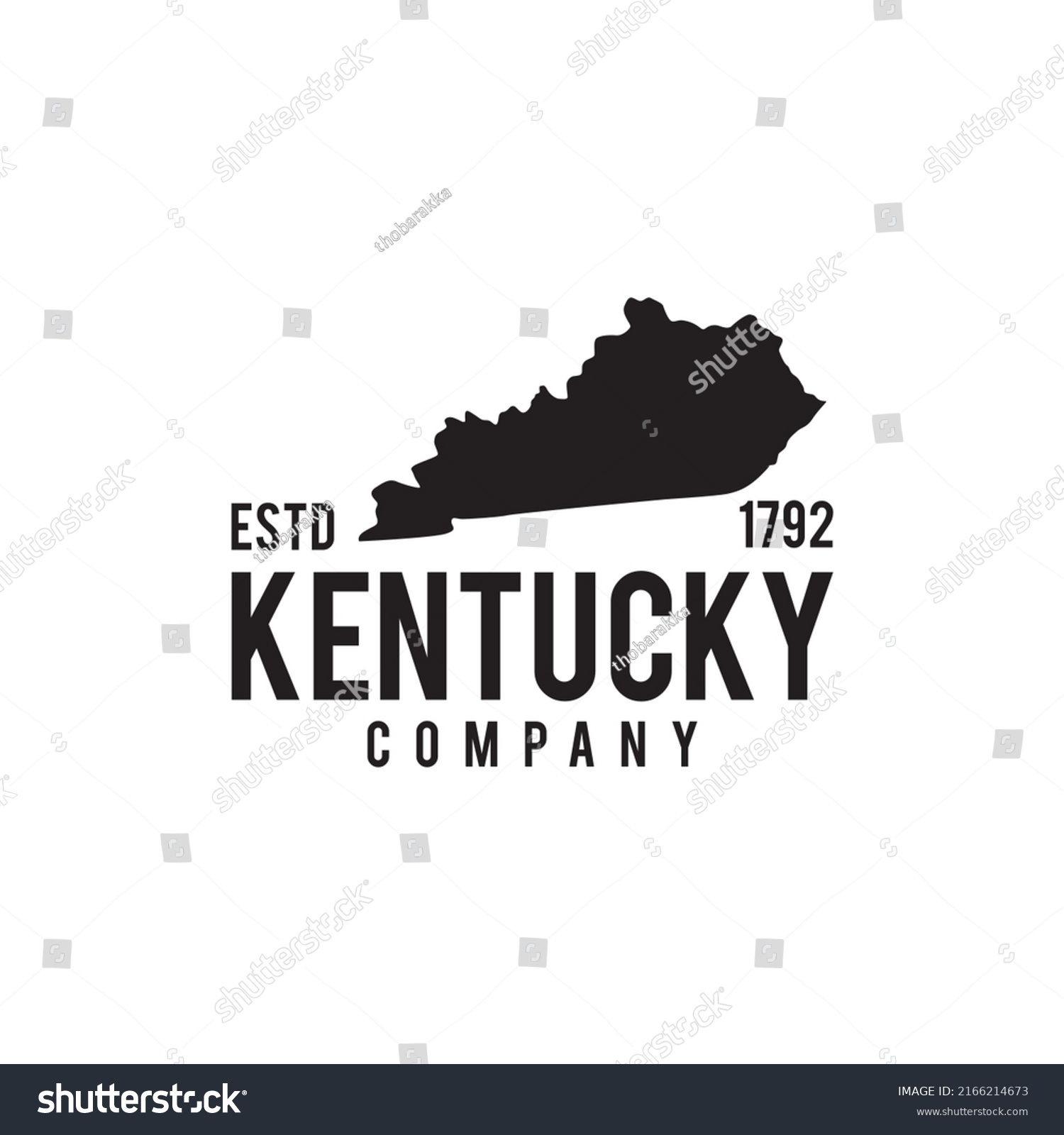 Kentucky Map Outline Map Vector Logo Stock Vector (Royalty Free ...