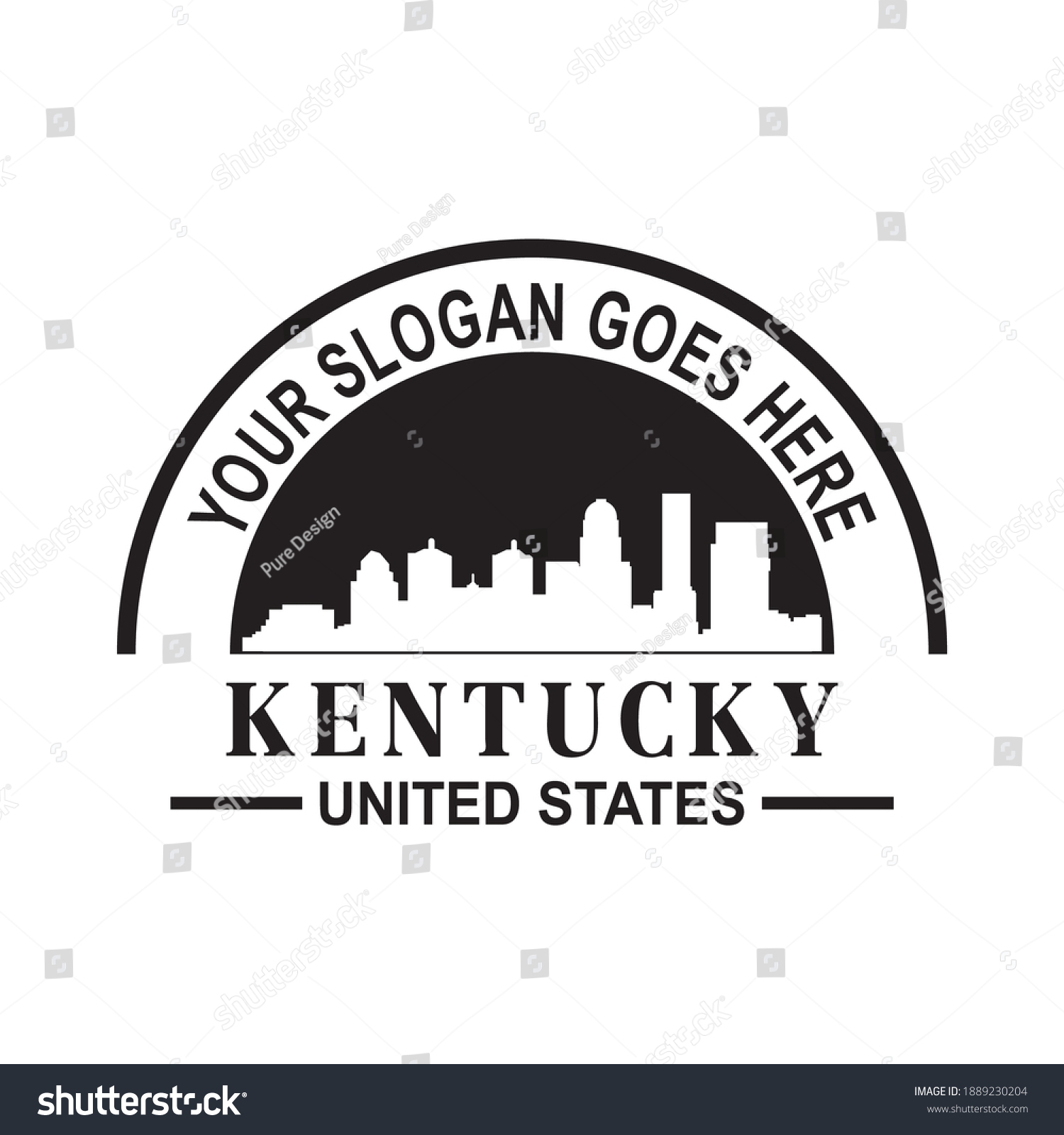 Kentucky Skyline Silhouette Vector Logo Stock Vector (Royalty Free ...
