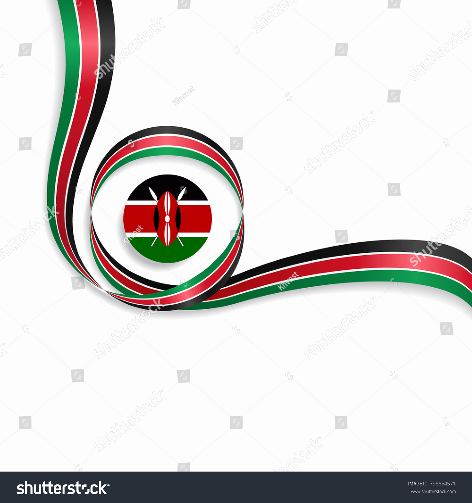 Kenyan Flag Wavy Abstract Background Vector Stock Vector (Royalty Free ...