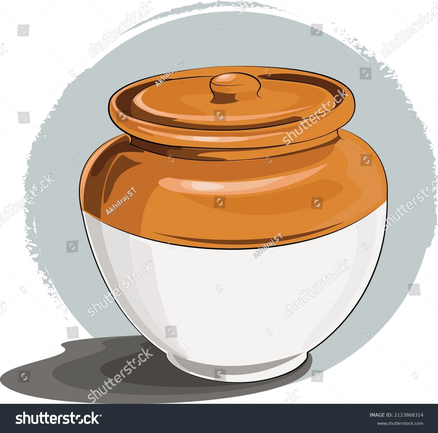 Kerala Pickle Ceramic Storage Jar Stock Vector (Royalty Free ...