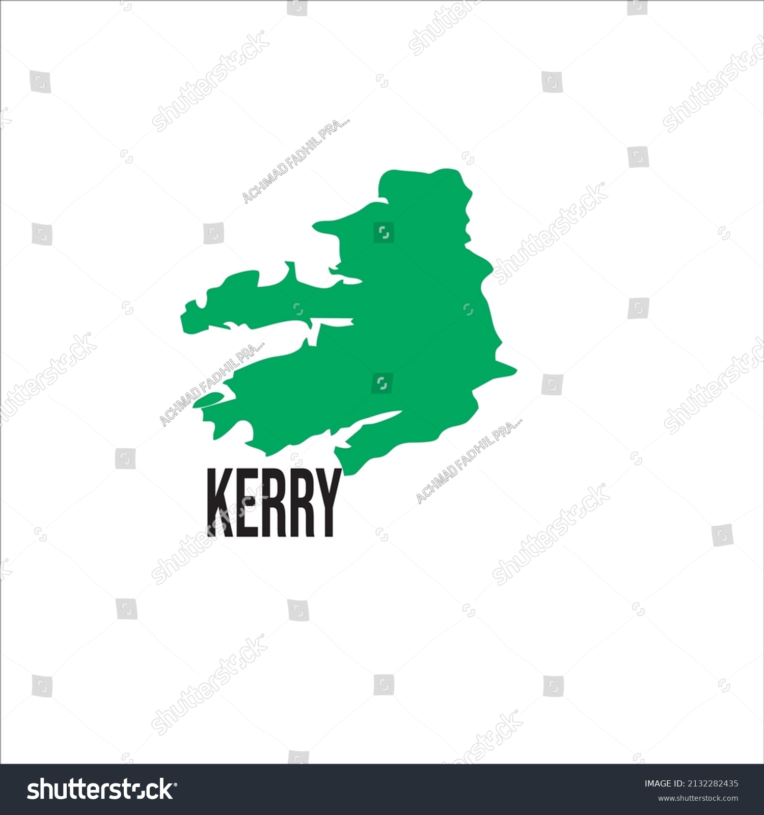 Kerry Map On White Background Stock Vector (Royalty Free) 2132282435 ...