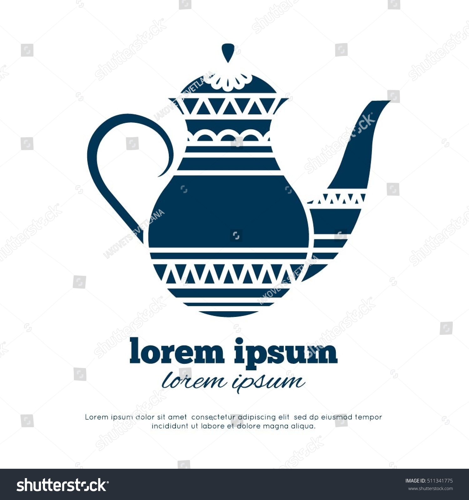 Kettle Logo Design Monochrome Flat Silhouette Stock Vector (Royalty ...