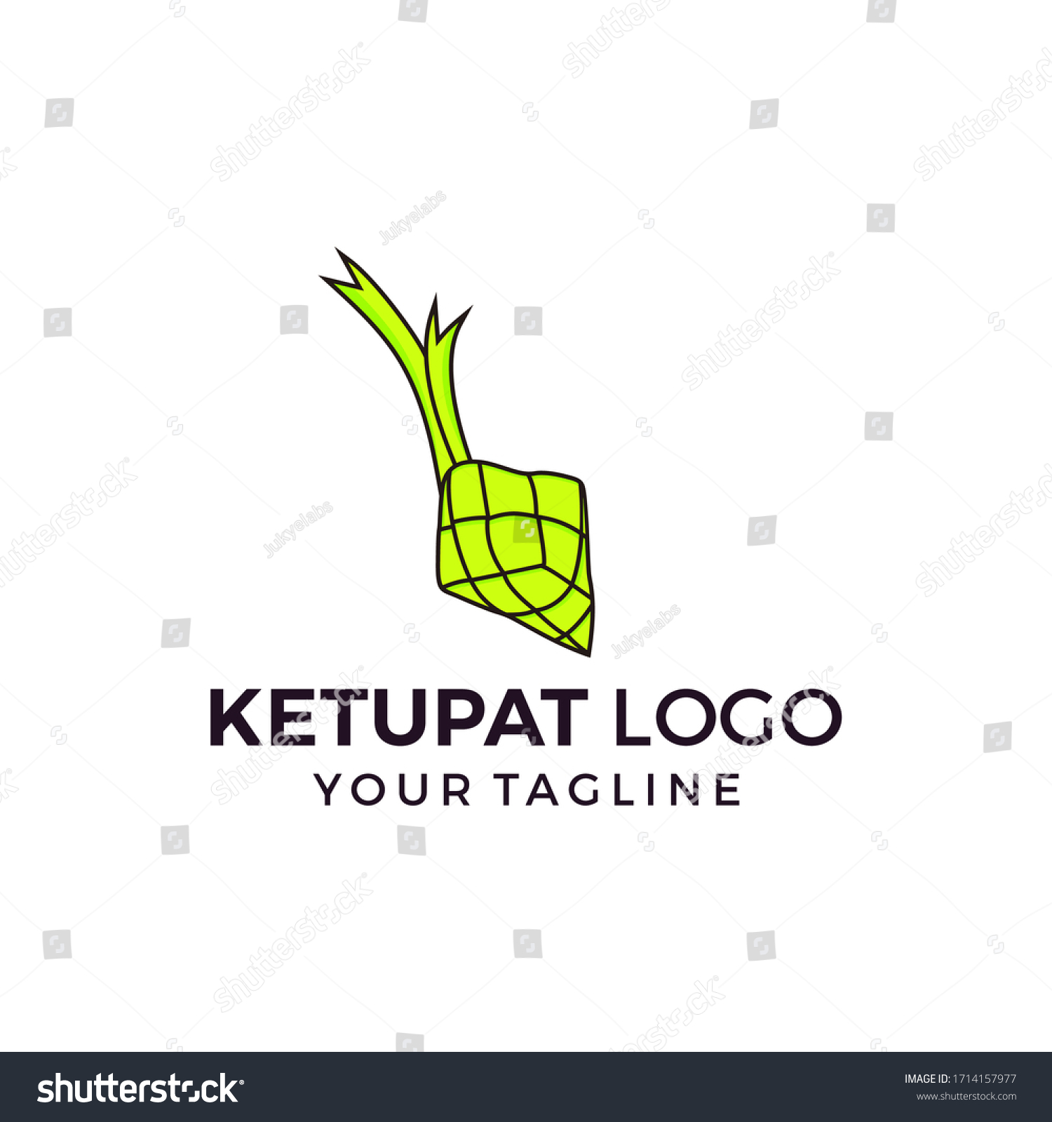 Ketupat Logo Icon Flat Design Vector Stock Vector (Royalty Free ...