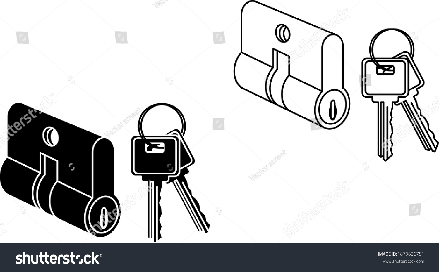 Key Cylinder Lock Icon Vector Stock Vector (Royalty Free) 1879626781