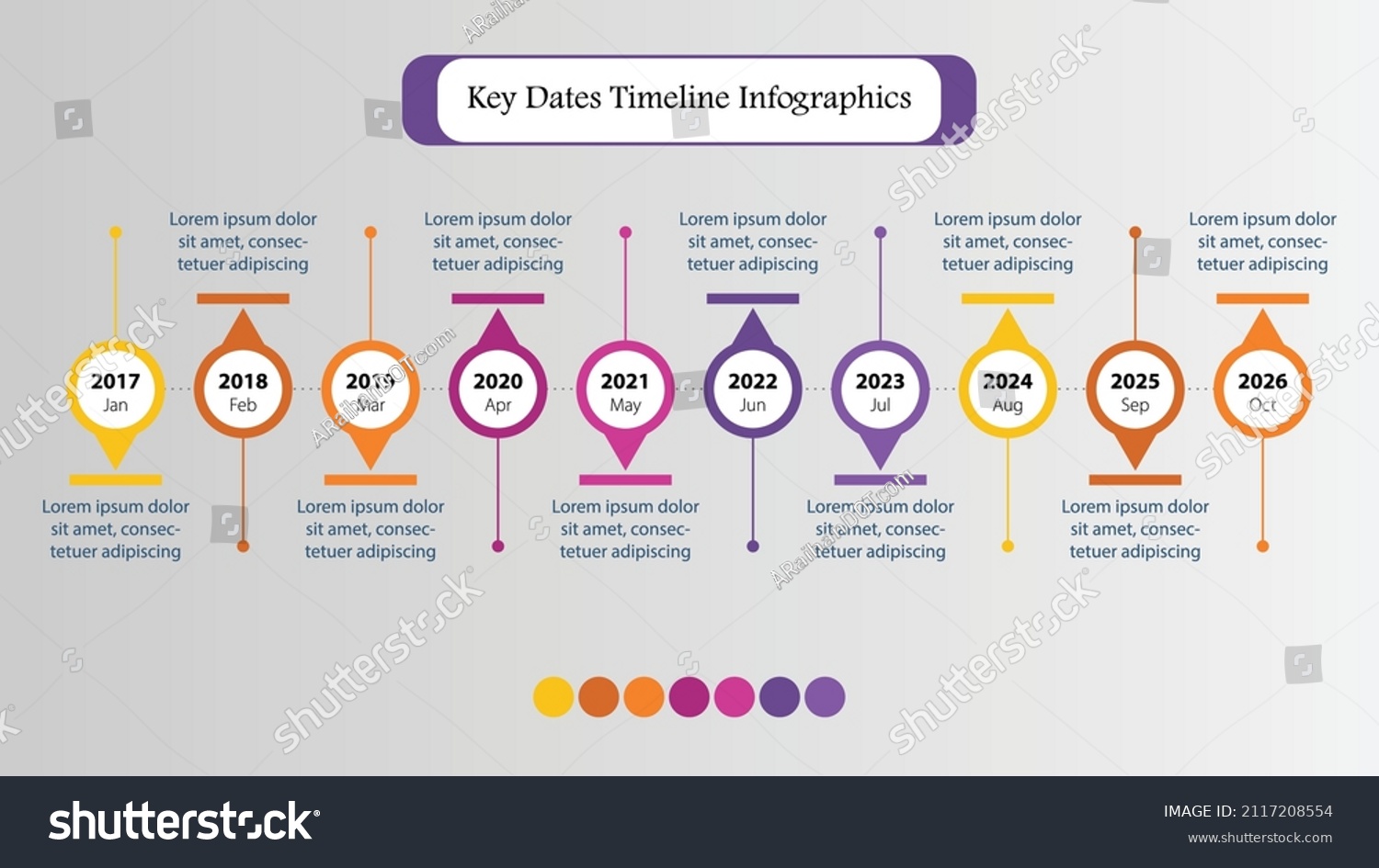 Key Dates Timeline Infographics 10 Element Stock Vector (Royalty Free ...