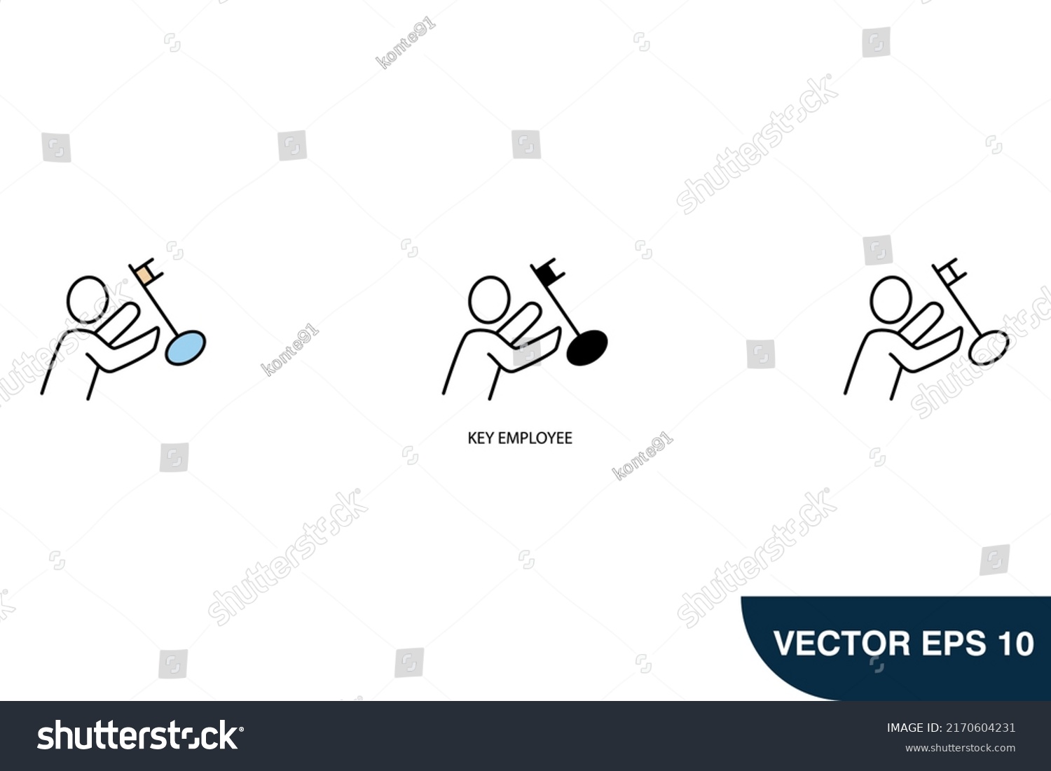 Key Employee Icons Symbol Vector Elements Stock Vector (Royalty Free ...