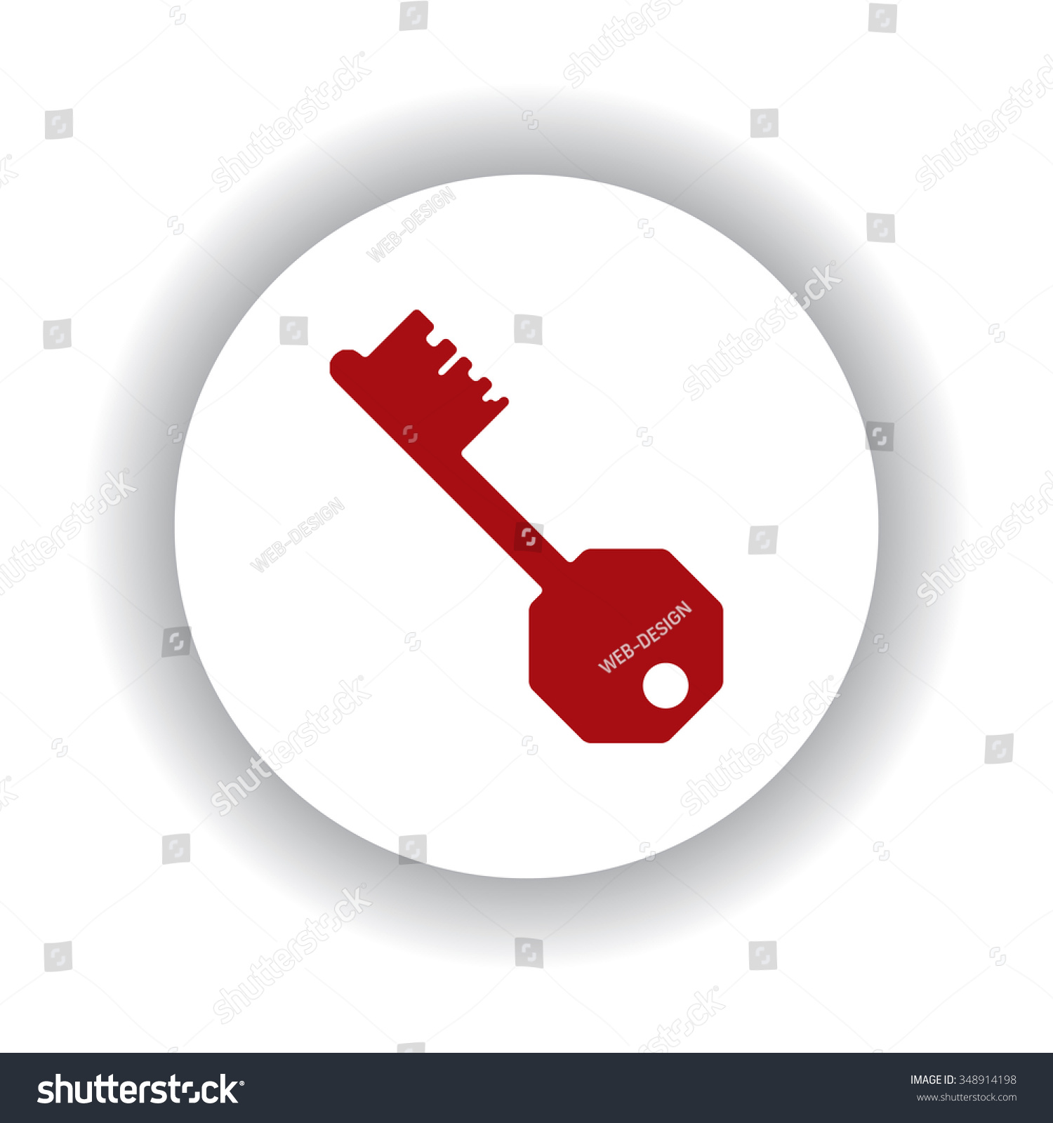 Key Icon Red Isolated White Background Stock Vector (Royalty Free ...