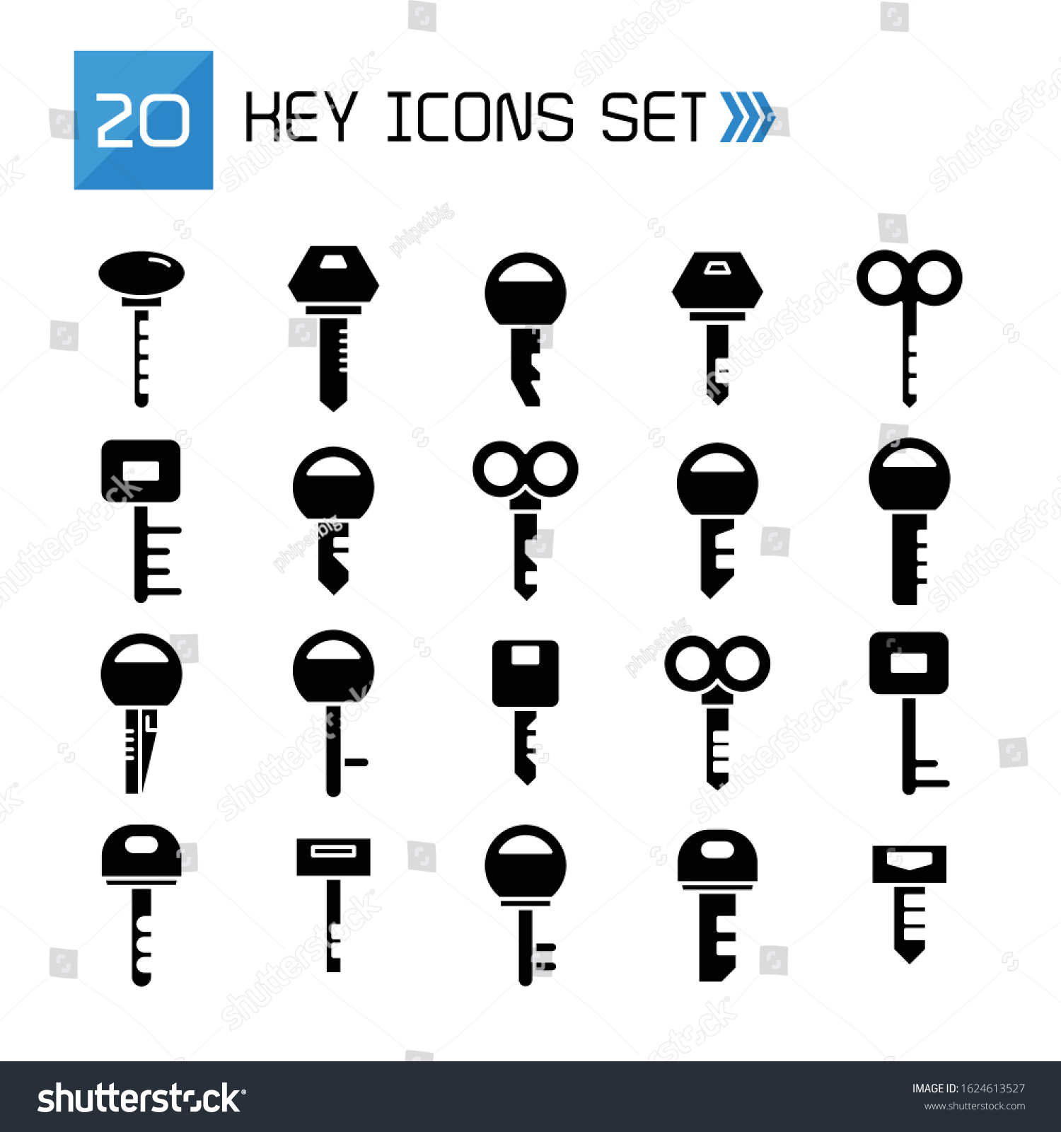 Key Icons Vector Illustration Set Stock Vector (Royalty Free ...