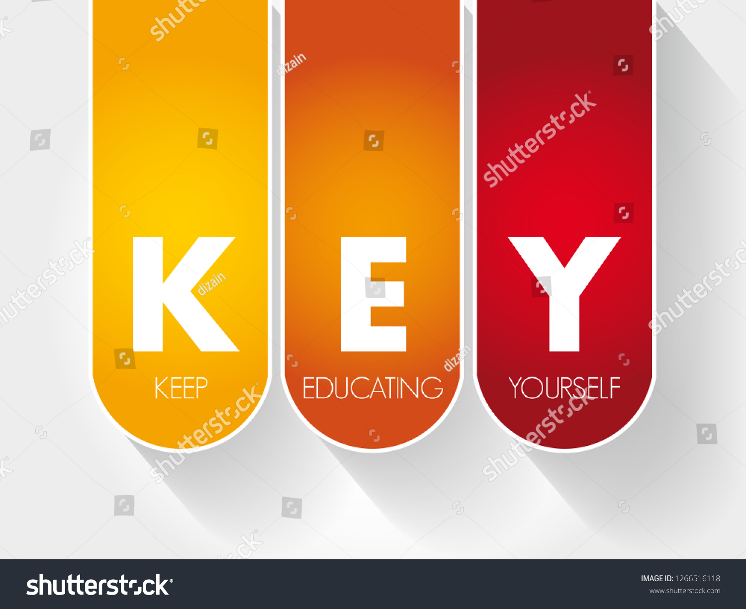 Key Keep Educating Yourself Acronym Education Stock Vector (Royalty ...