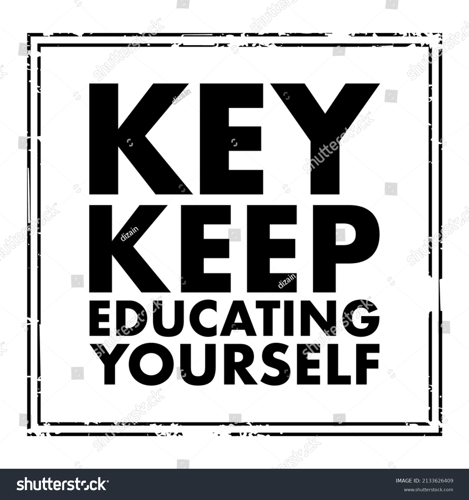 Key Keep Educating Yourself Acronym Text Stock Vector (Royalty Free ...