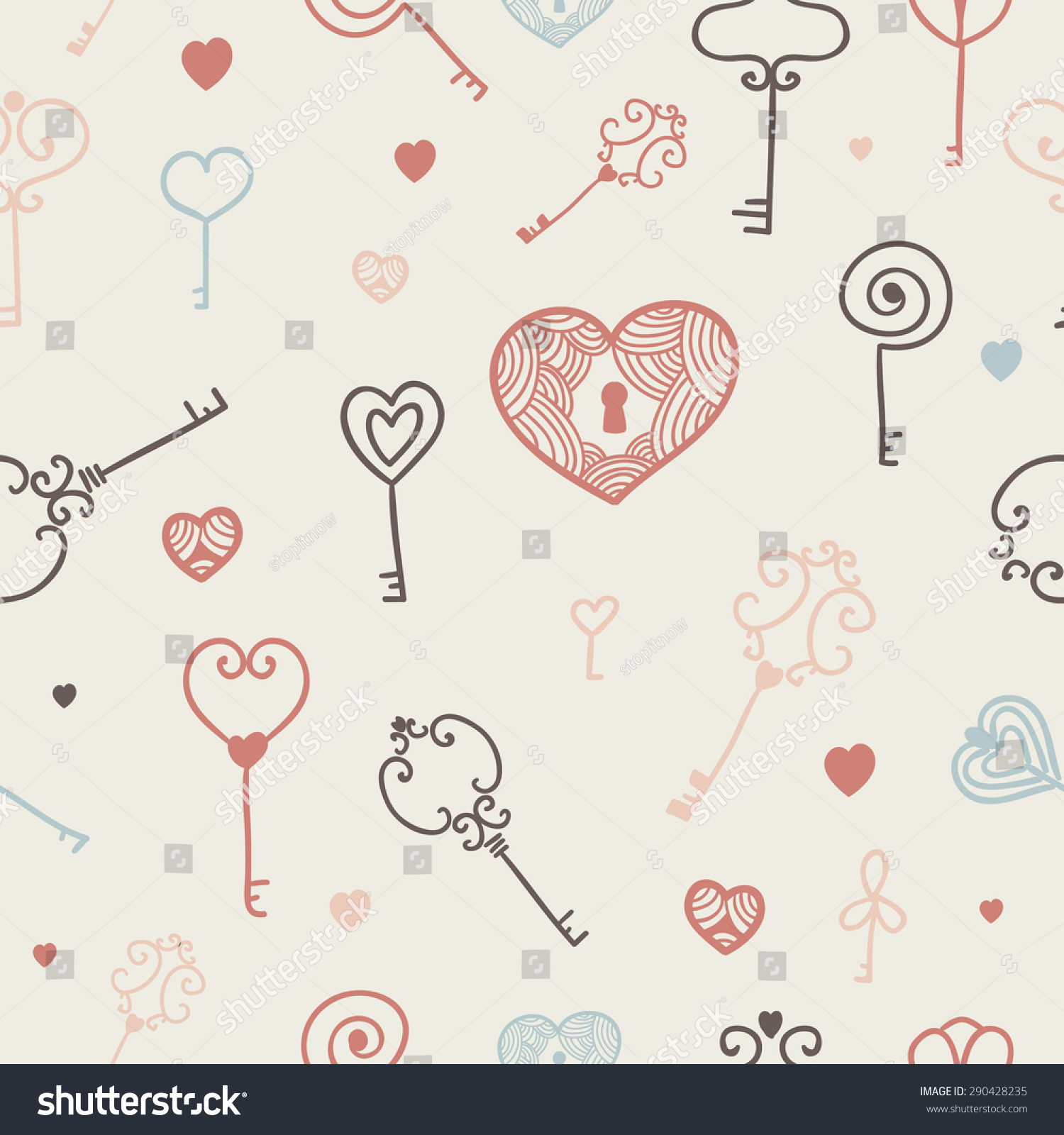 Key Lock Vintage Seamless Texture Stock Vector (Royalty Free) 290428235 ...