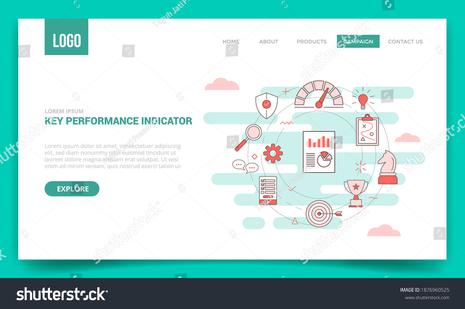 Key Performance Indicator Concept Speedometer Chart Stock Vector ...