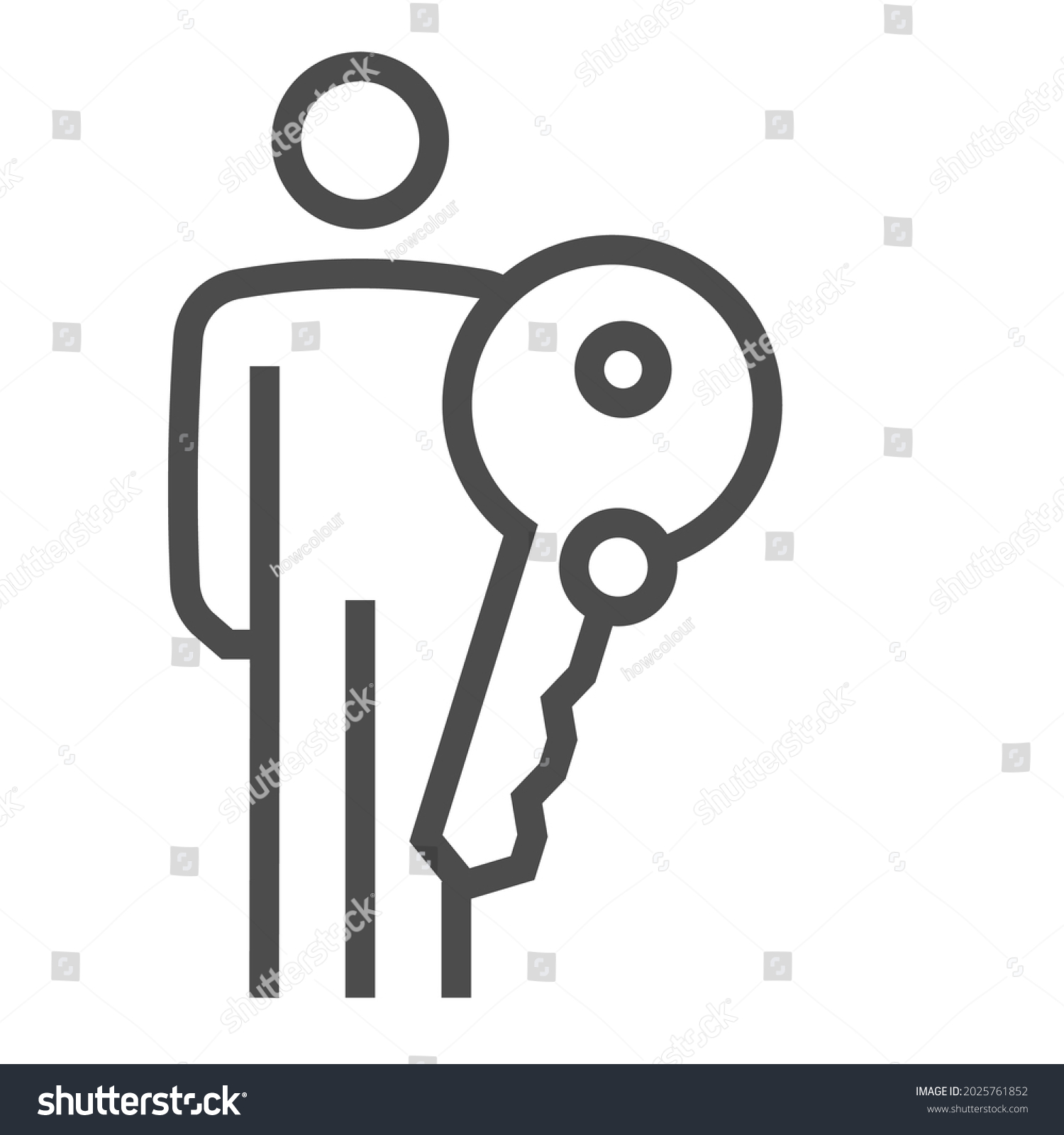 Key Person Square Line Vector Icon Stock Vector (Royalty Free ...