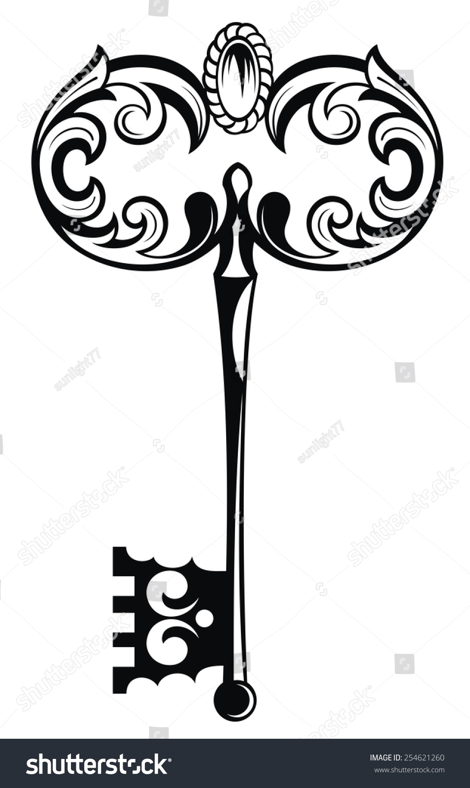Key Silhouette Set Isolated On White Stock Vector (Royalty Free ...