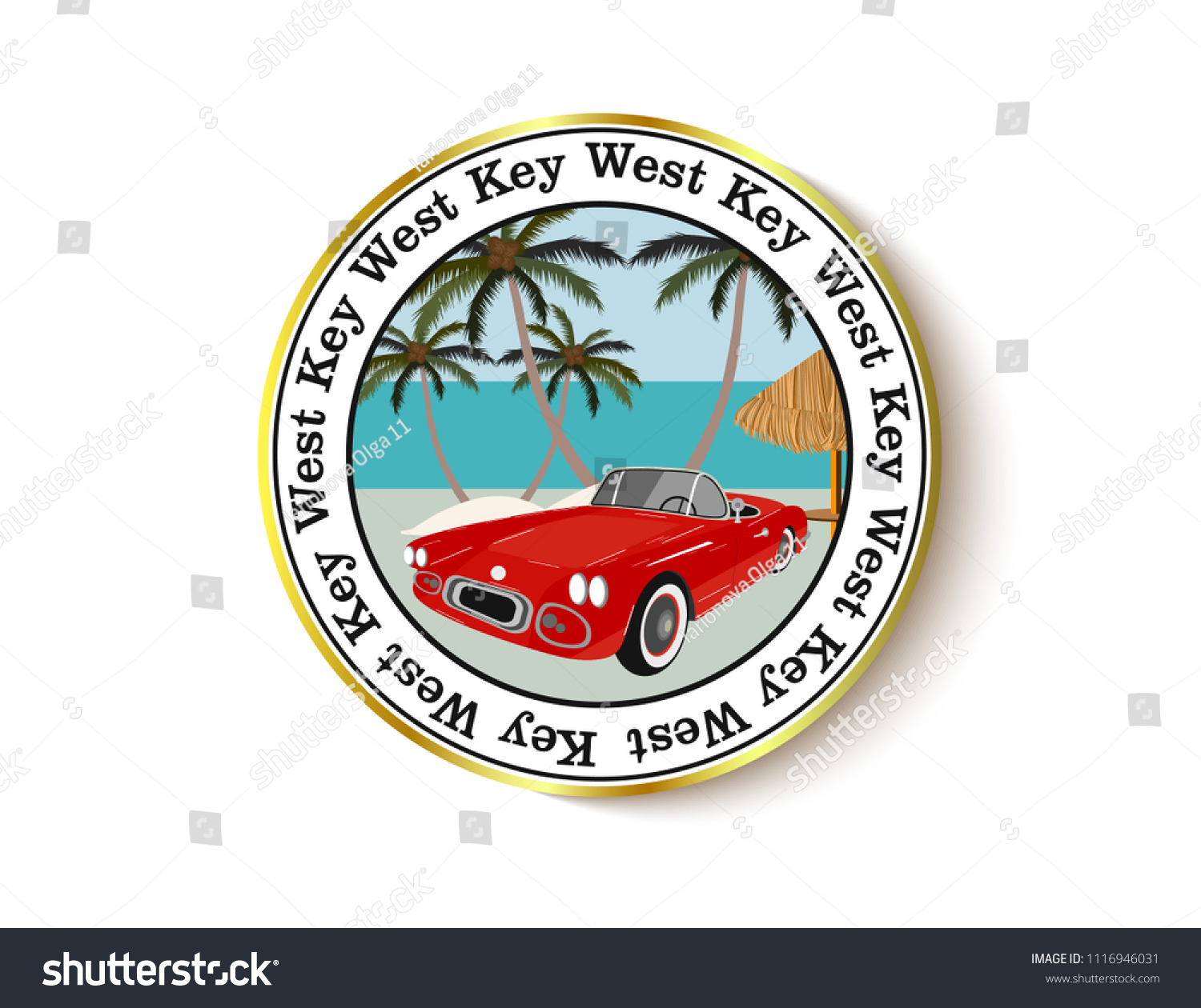 Key West Sticker Stock Vector (Royalty Free) 1116946031