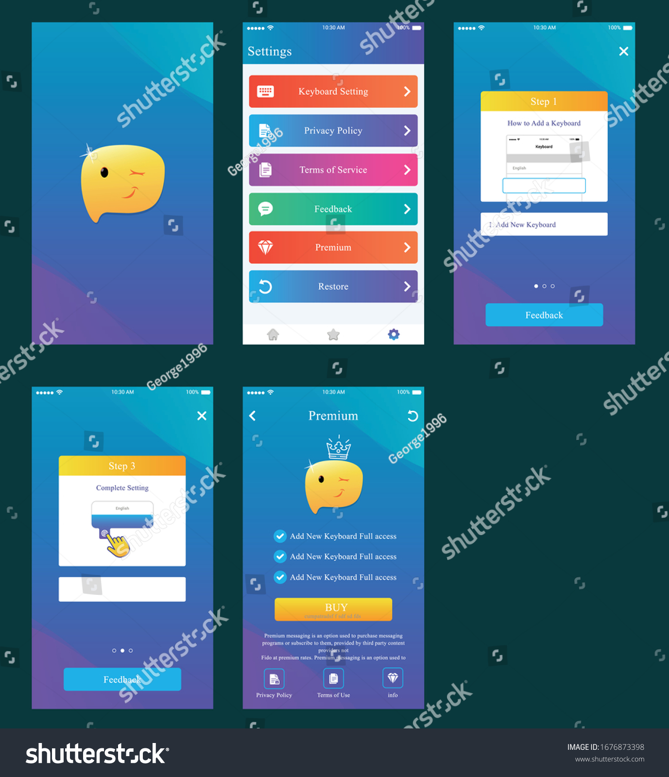 Keyboard App Ui Design Moble: เวกเตอร์สต็อก (ปลอดค่าลิขสิทธิ์) 1676873398