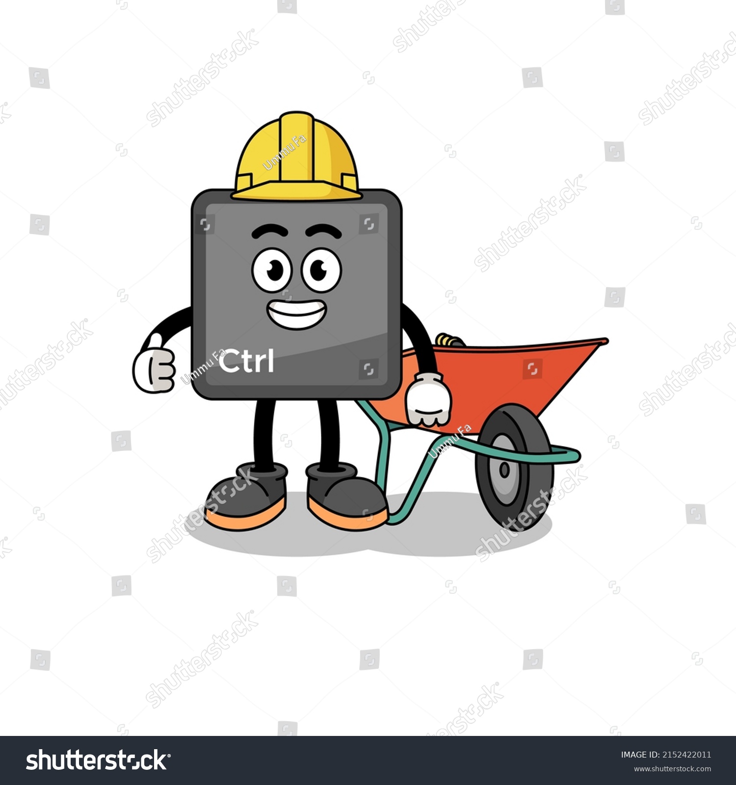 Keyboard Control Button Cartoon Contractor Character Stock Vector ...
