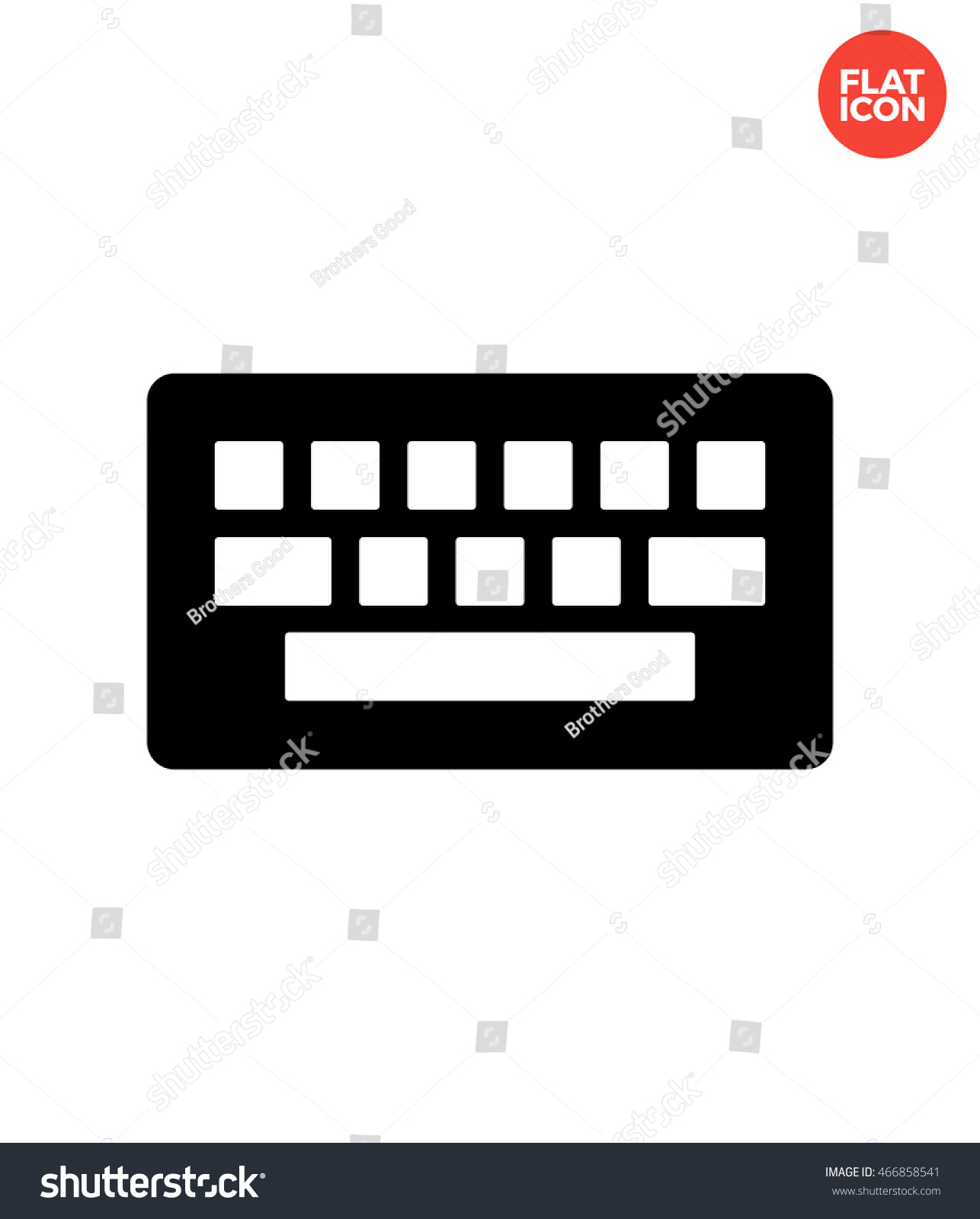 Keyboard Icon Flat Style Isolated Vector: vector de stock (libre de ...