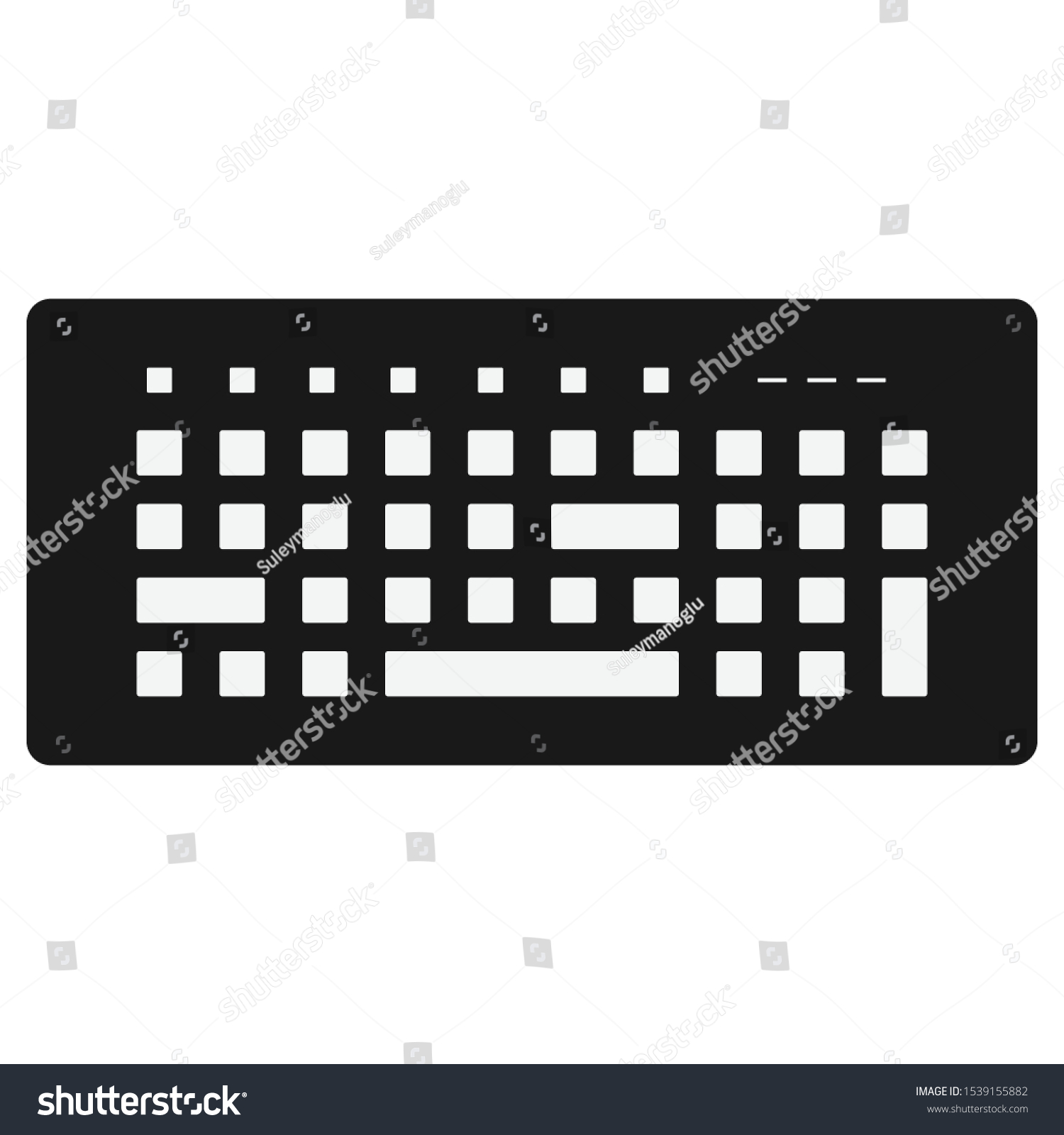 Keyboard Icon Numbers Flat Button Stock Vector (Royalty Free) 1539155882