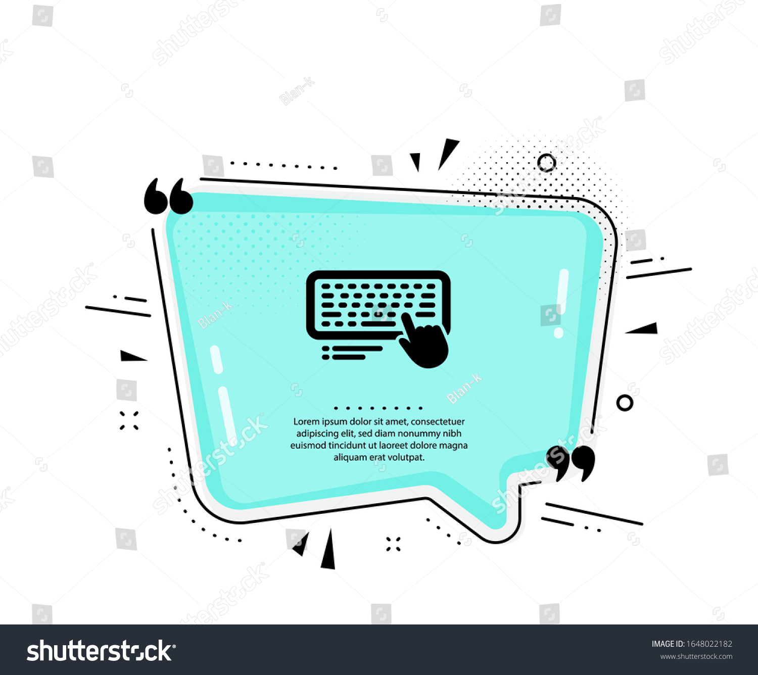 Keyboard Icon Quote Speech Bubble Computer Stock Vector (Royalty Free ...