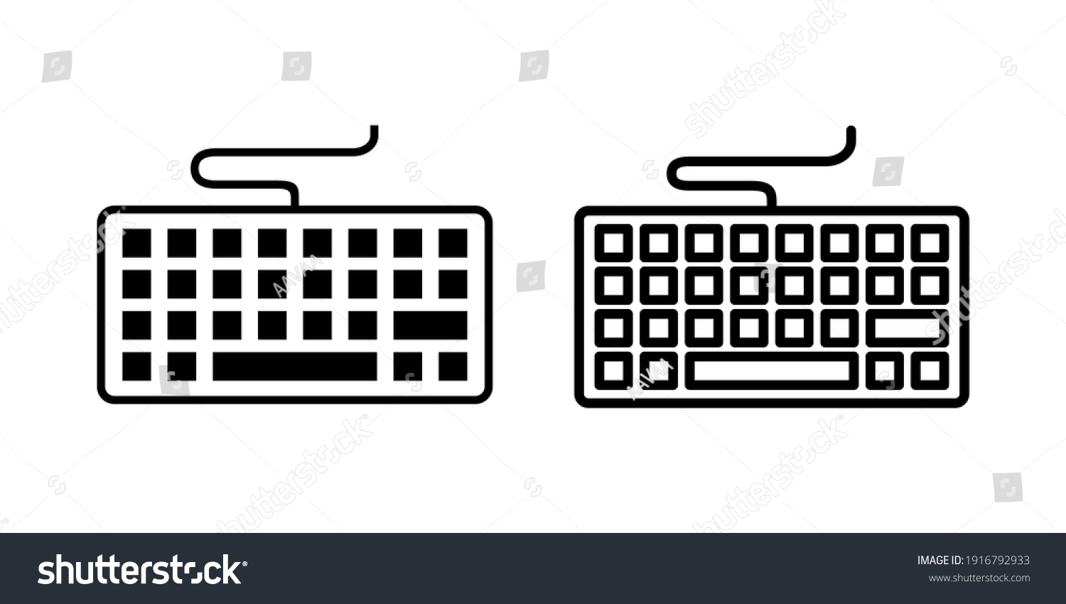 Juego de iconos de teclado. símbolo: vector de stock (libre de regalías ...