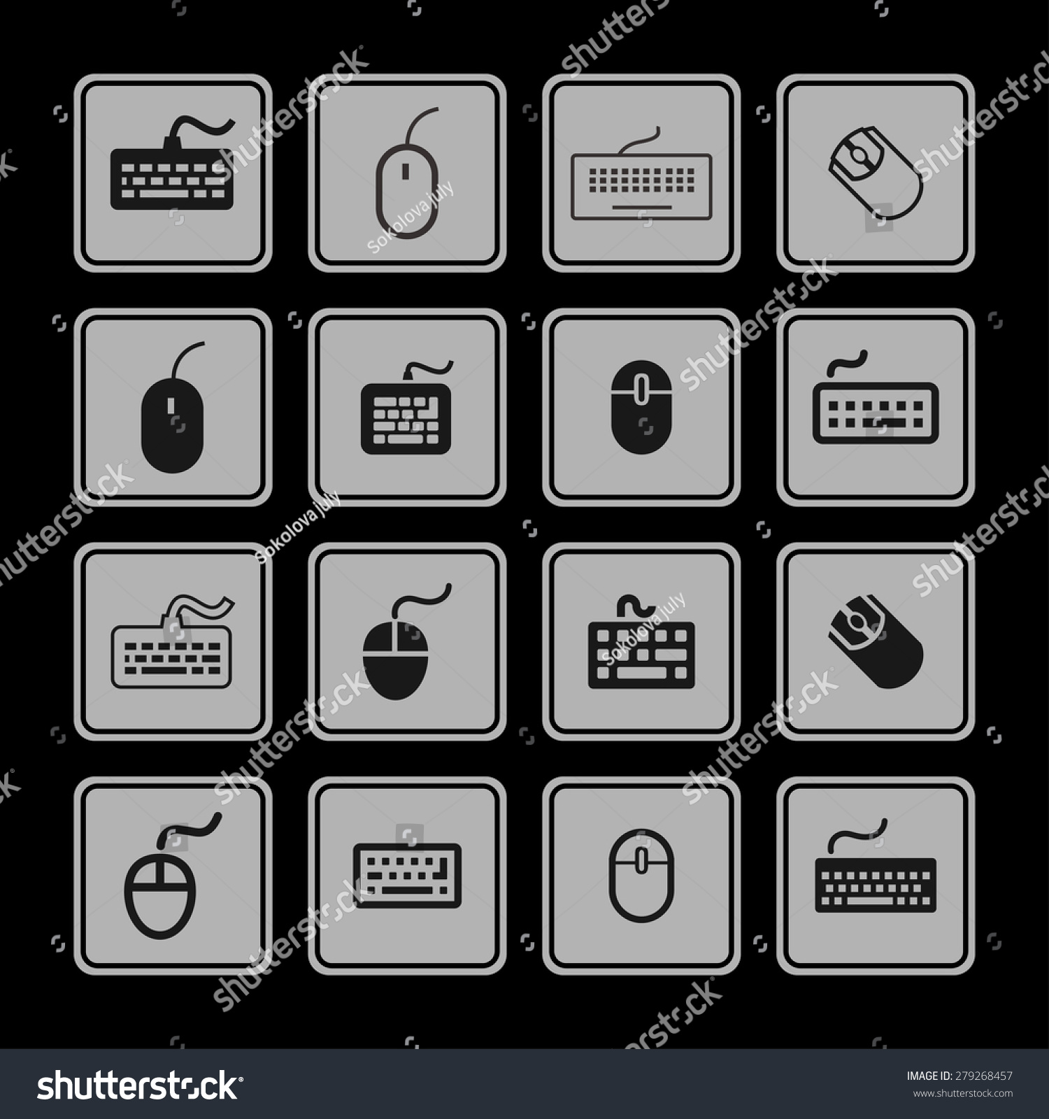 Keyboard Mouse Icons Stock Vector (Royalty Free) 279268457 | Shutterstock