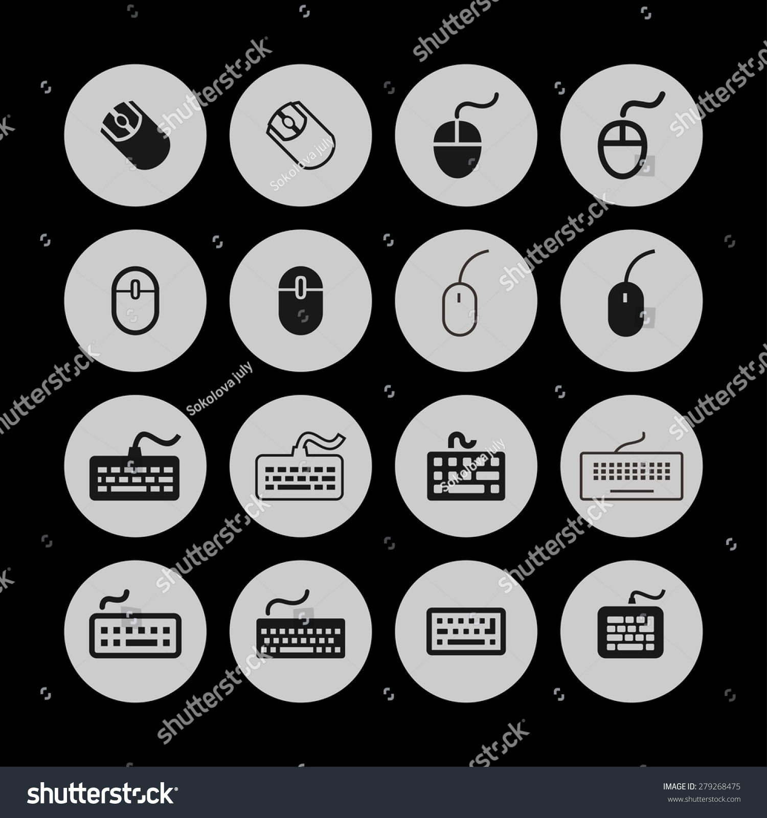 Keyboard Mouse Icons Stock Vector 279268475 - Shutterstock