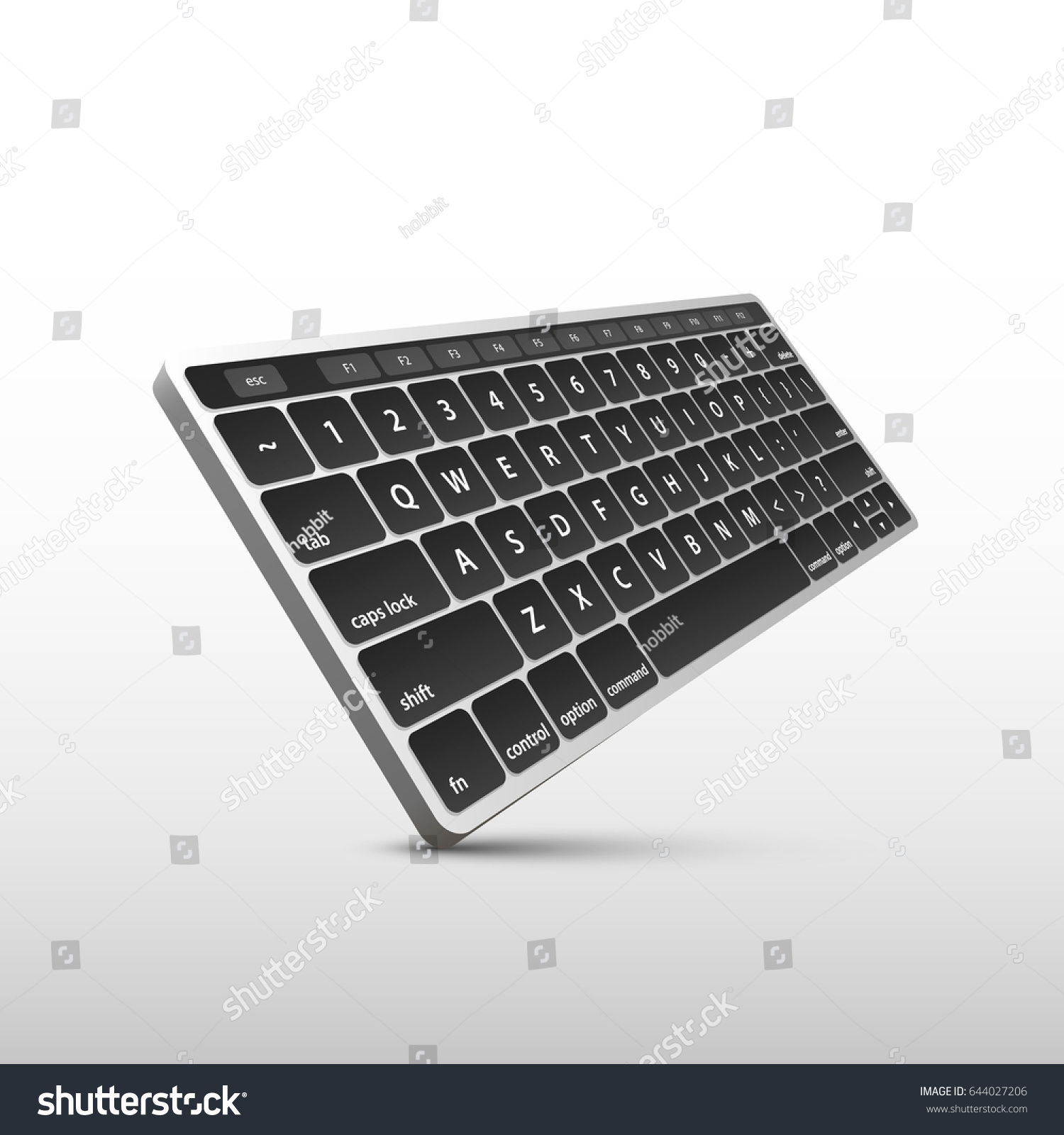 Keyboard On White Background Perspective Vector: เวกเตอร์สต็อก (ปลอดค่า ...