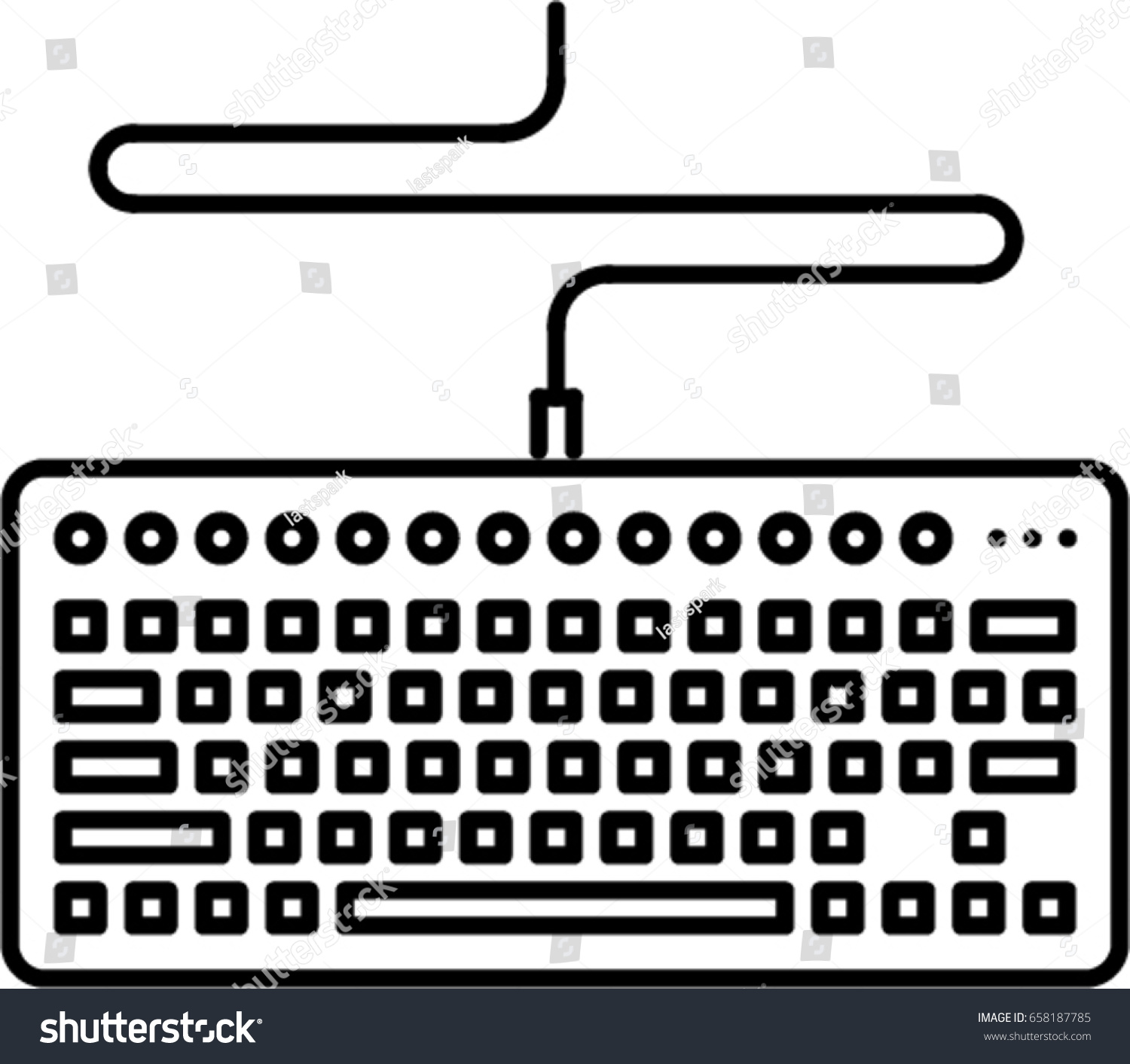 Keyboard Outline Icon Stock Vector (Royalty Free) 658187785