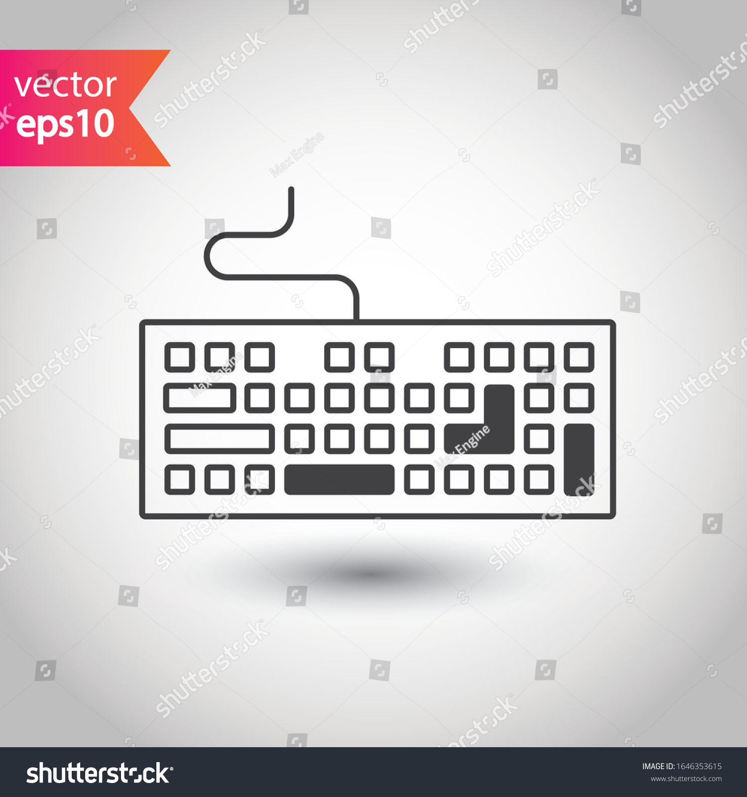 Keyboard Vector Icon Computer Keyboard Icon Stock Vector Royalty Free 1646353615