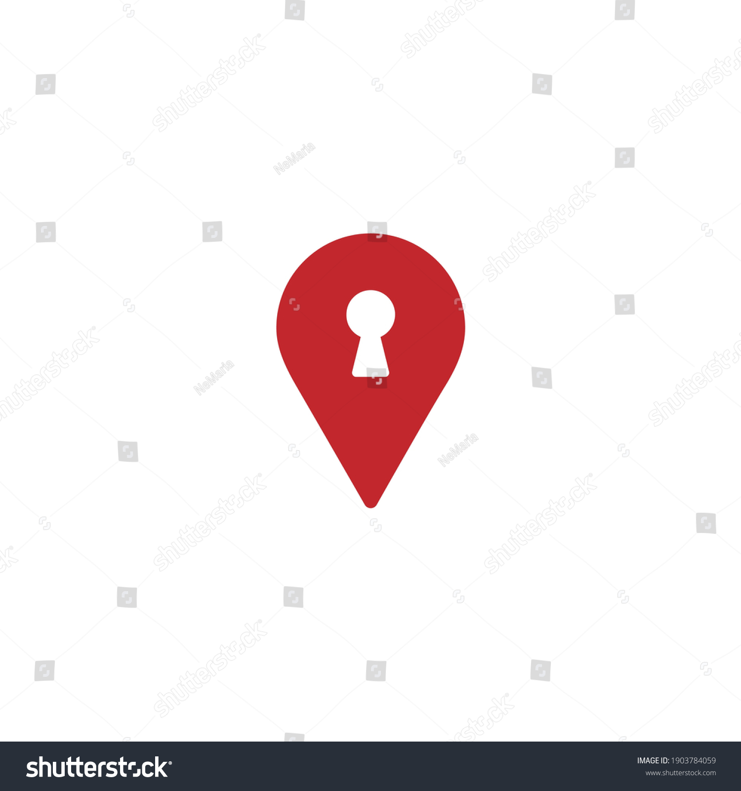 Keyhole Location Icon Gps Pointer Map: immagine vettoriale stock ...