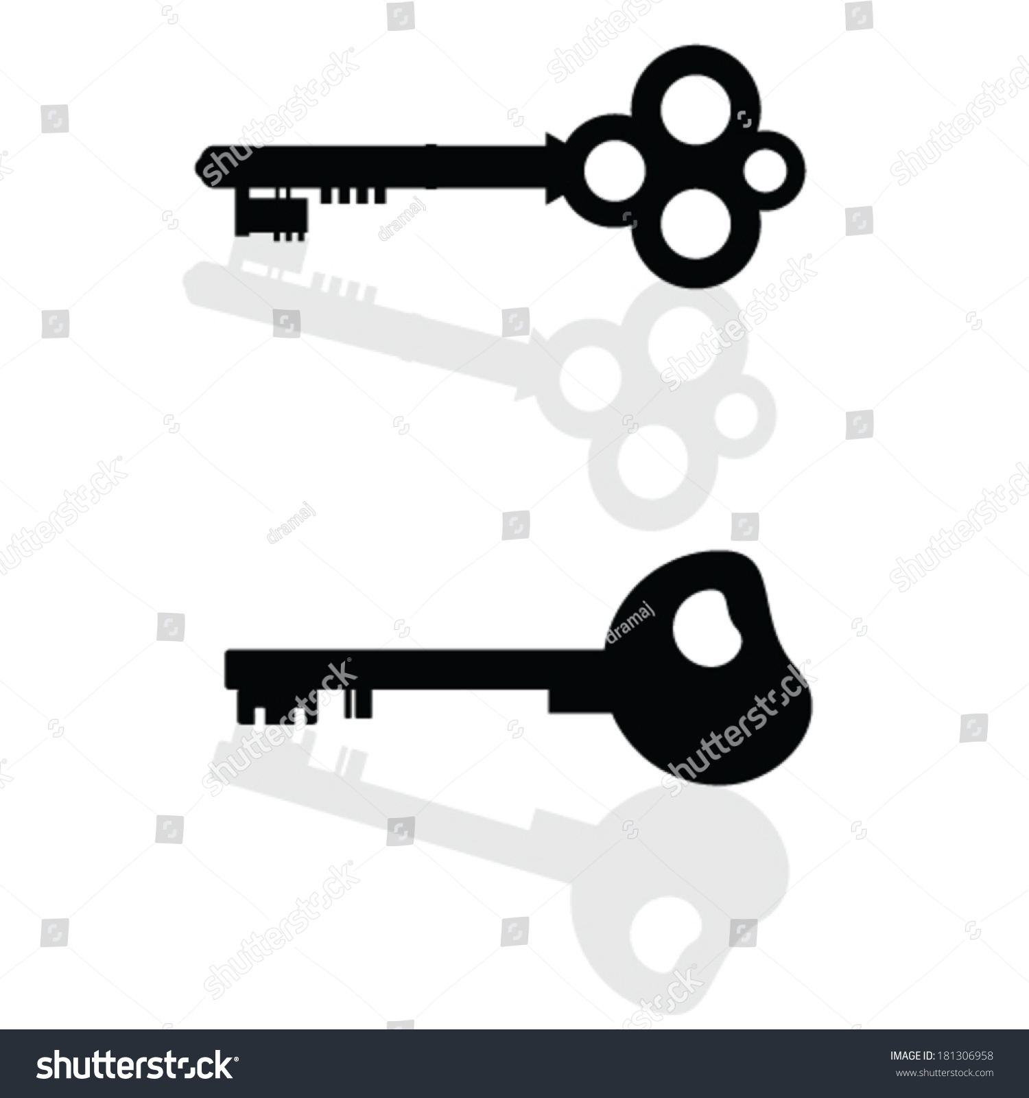 Keys Black Vector Illustration Stock Vector (Royalty Free) 181306958 ...