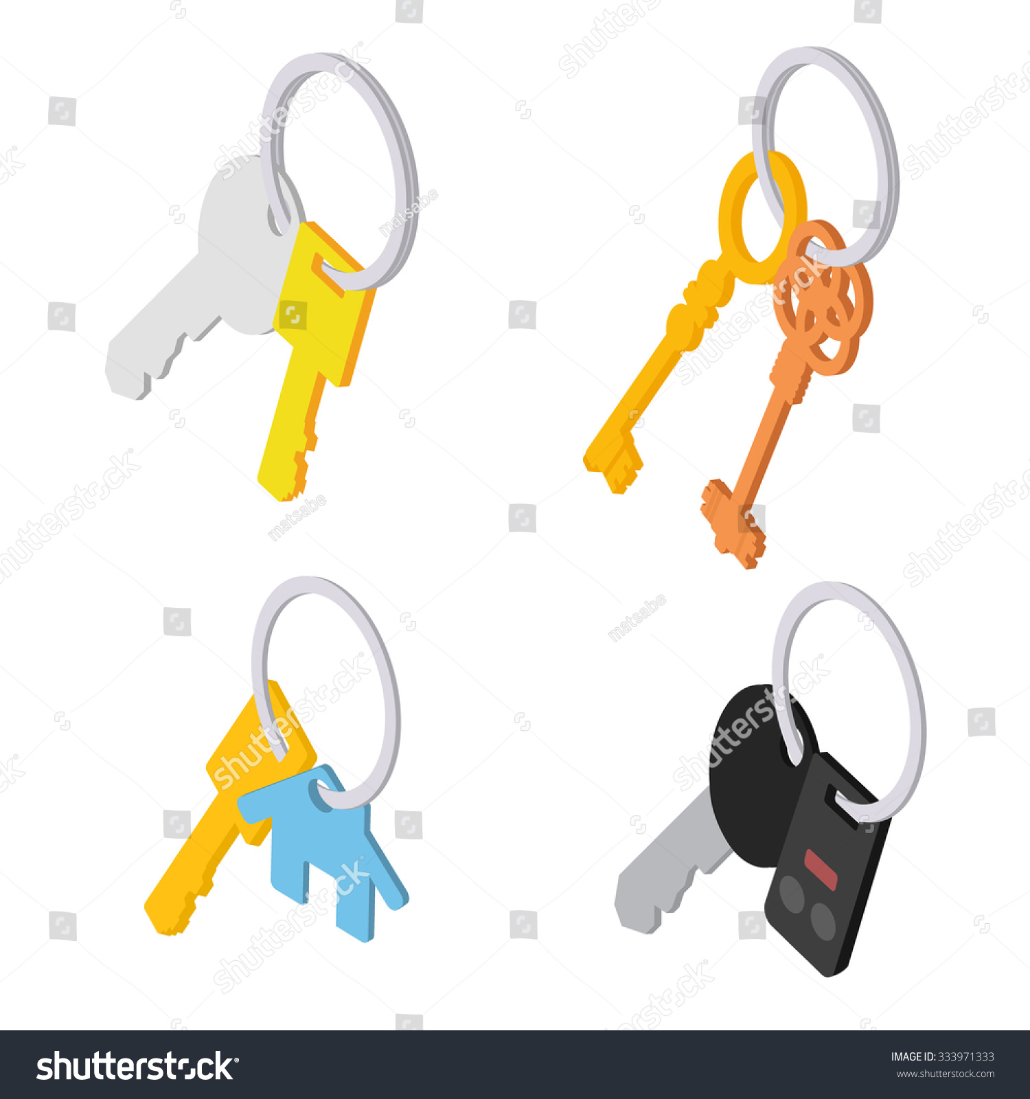 Keys 3d Isometric Illustration Stock Vector (Royalty Free) 333971333 ...